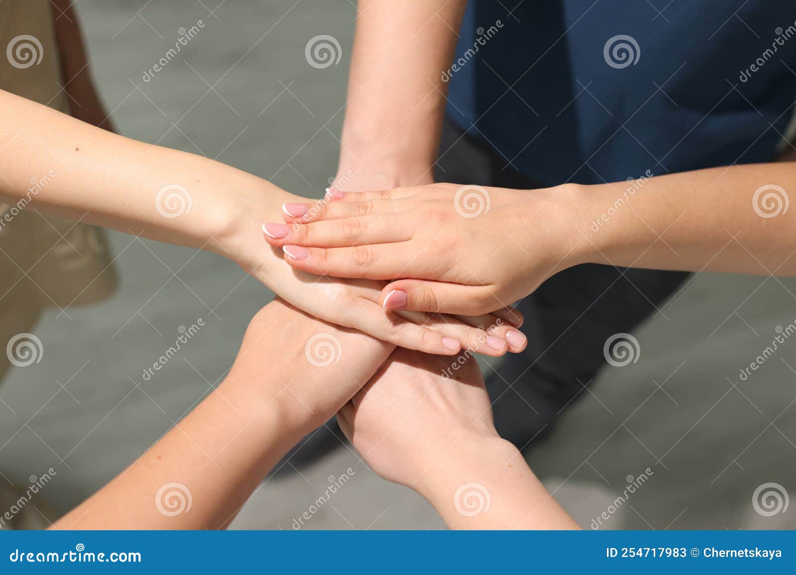 Group of People Holding Hands Together, Closeup. Unity Concept Stock ...
