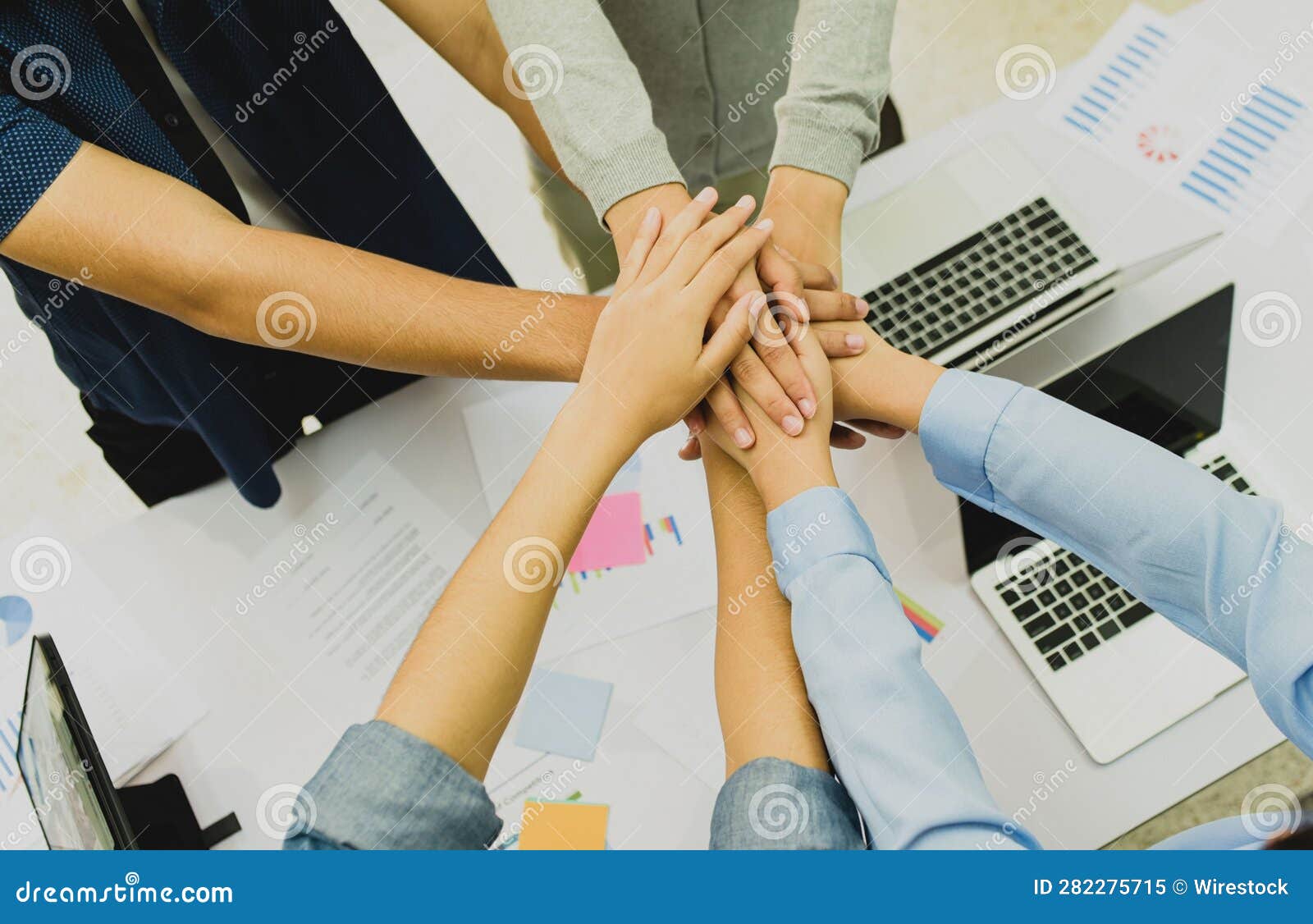 Group of People Holding Hands Together, a Teamwork Concept. Stock Image ...