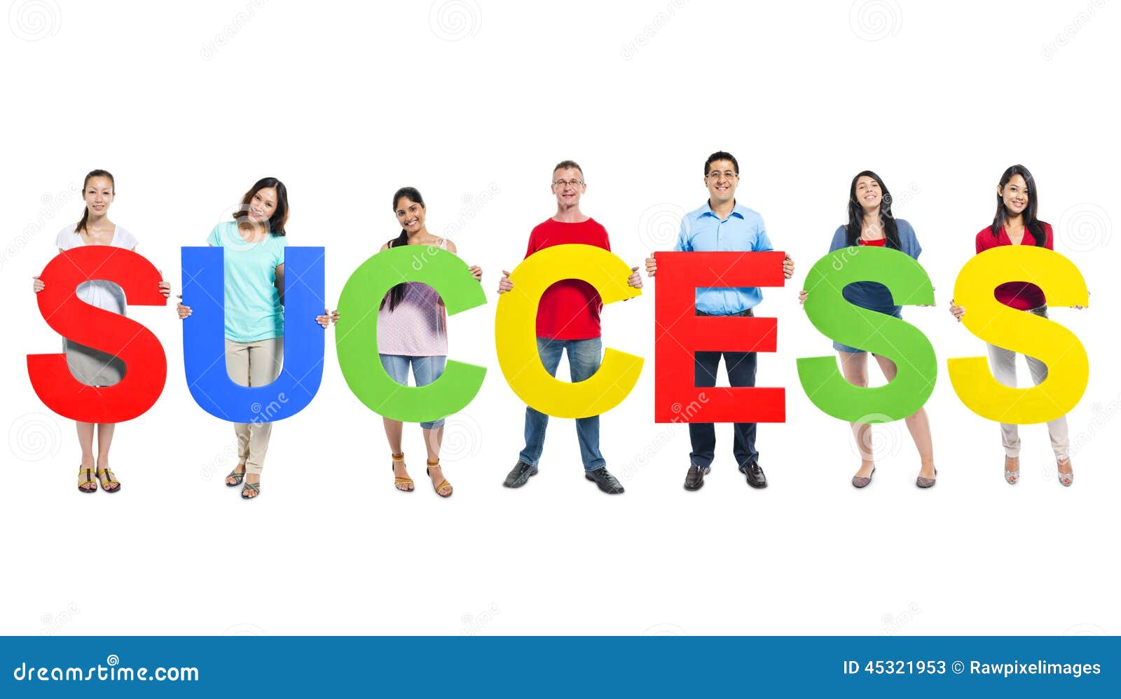 Group of People Holding Success Stock Image - Image of casual, blue ...