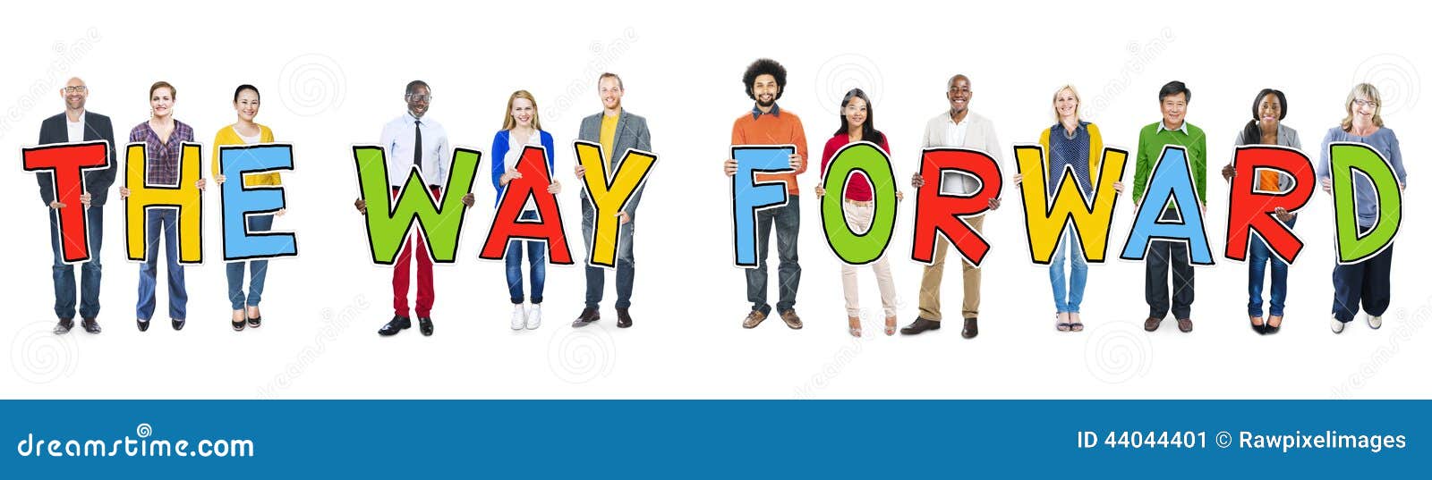 Group of People Holding Text the Way Forward Stock Image - Image of ...