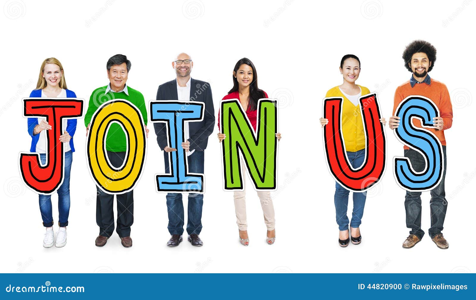 Group of People Holding Word Join Us Stock Photo - Image of media ...