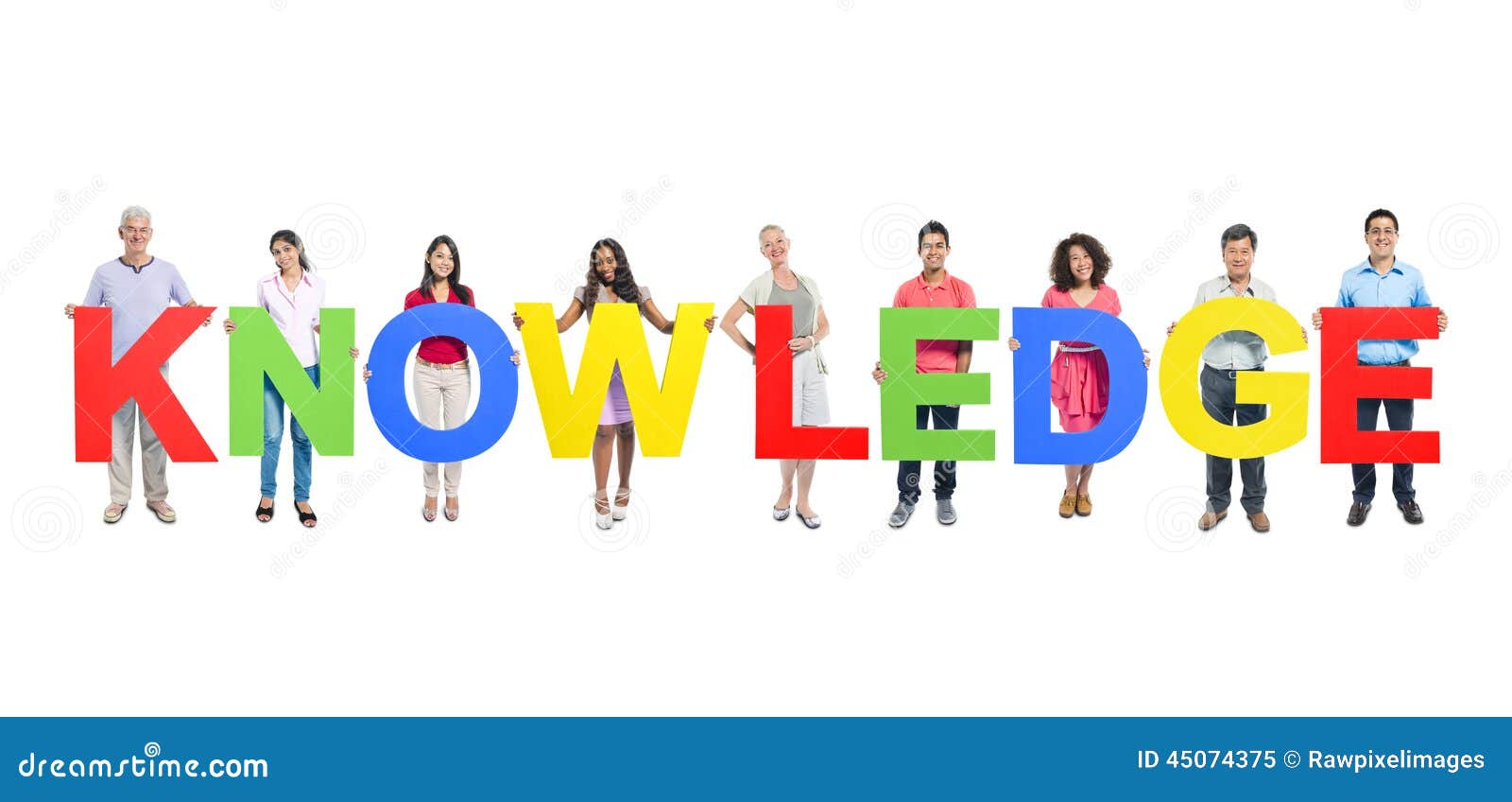 Group of People Holding Word KNOWLEDGE Stock Image - Image of race ...