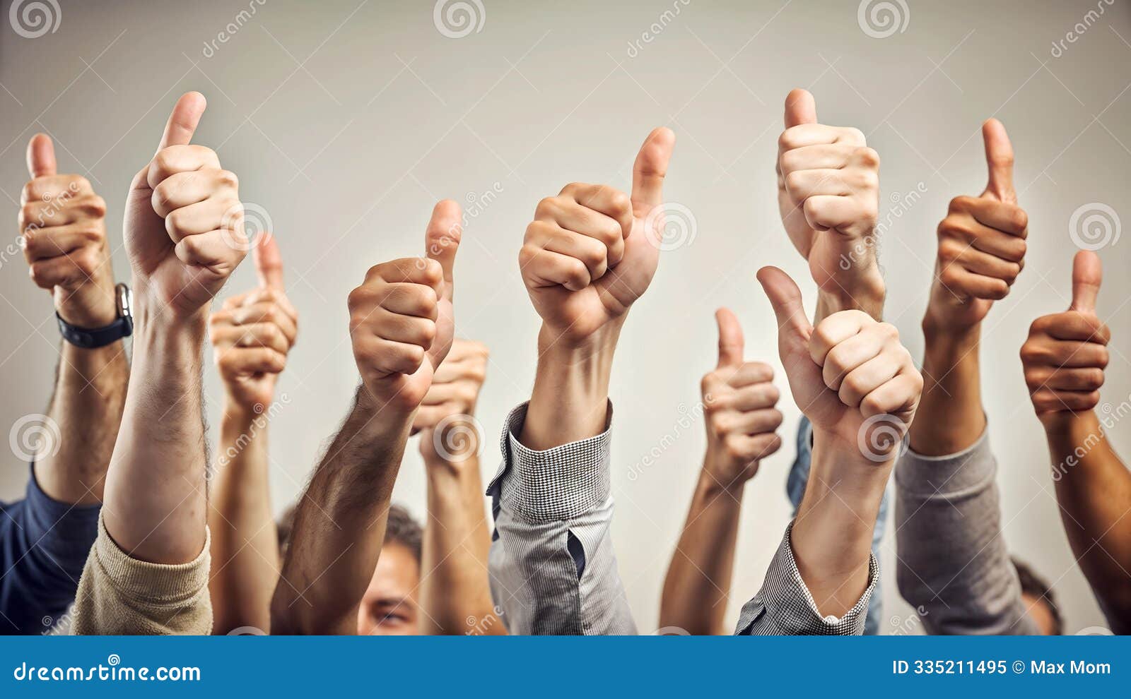 Group of People Holds Many Thumbs Up Stock Image - Image of happy ...