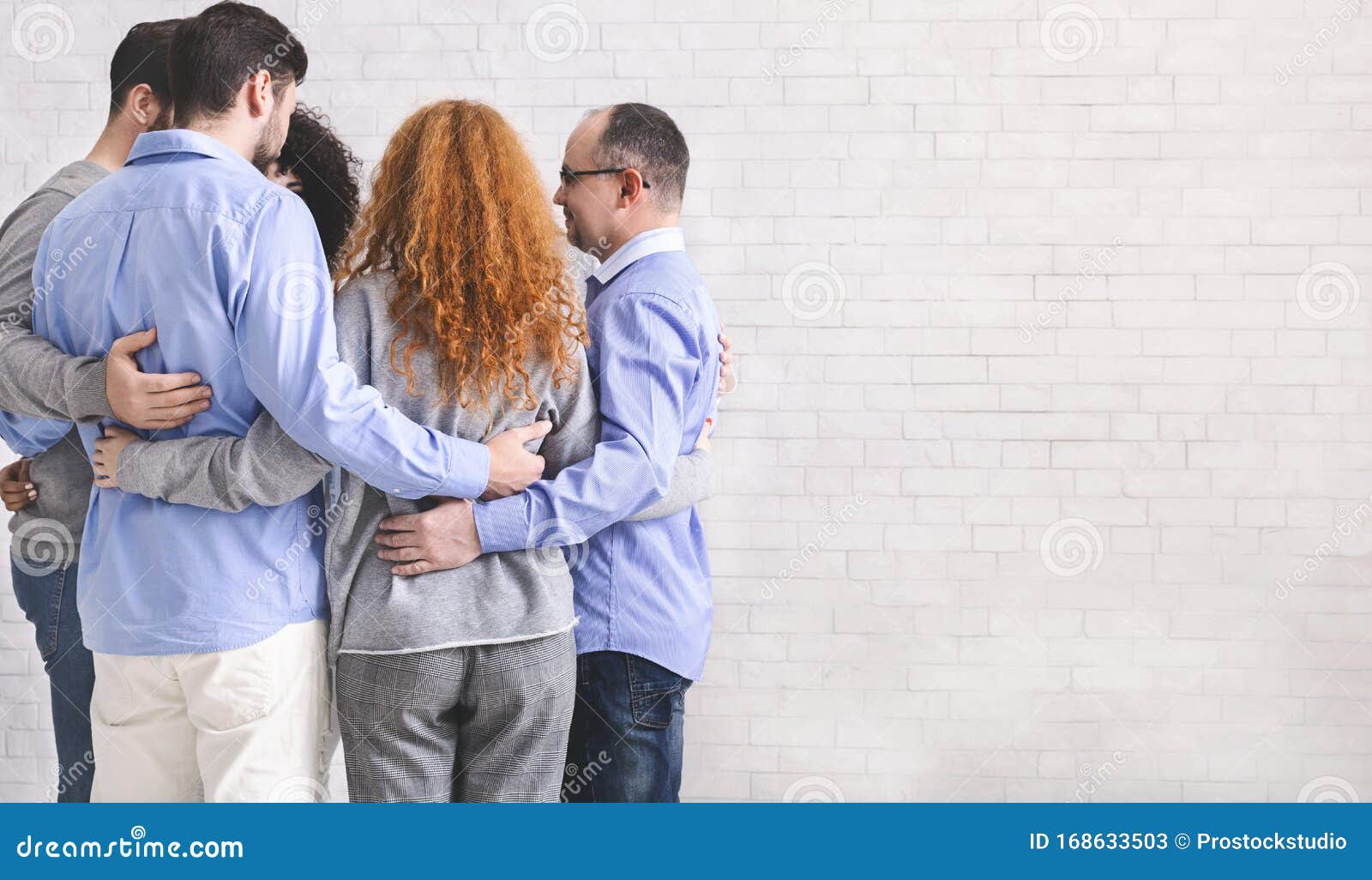 Group of People Hugging in Circle and Supporting Each Other Stock Image ...