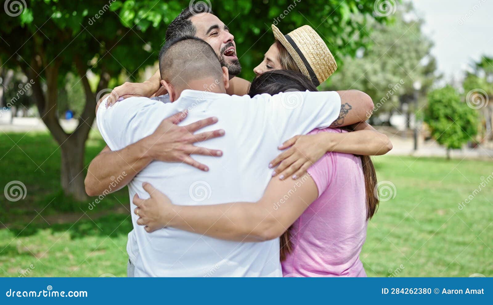 Group of People Hugging Each Other Smiling at Park Stock Footage ...