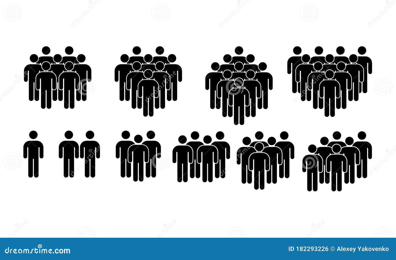 Group of People Icon Set. Team, Teamwork in Simple Design on an ...