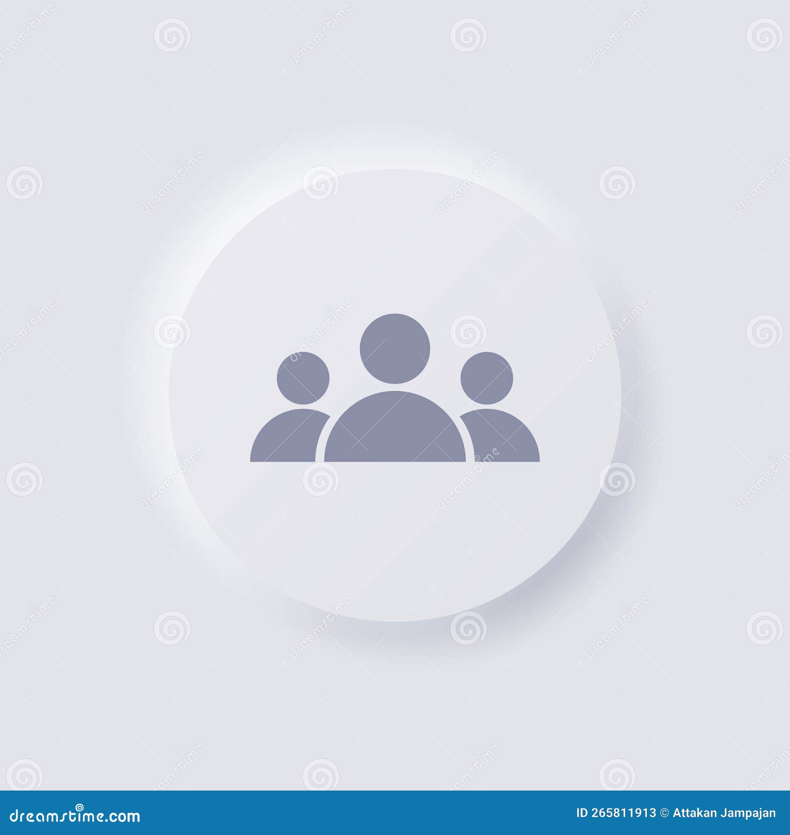 Group of People Icon, White Neumorphism Soft UI Design. Stock Vector ...
