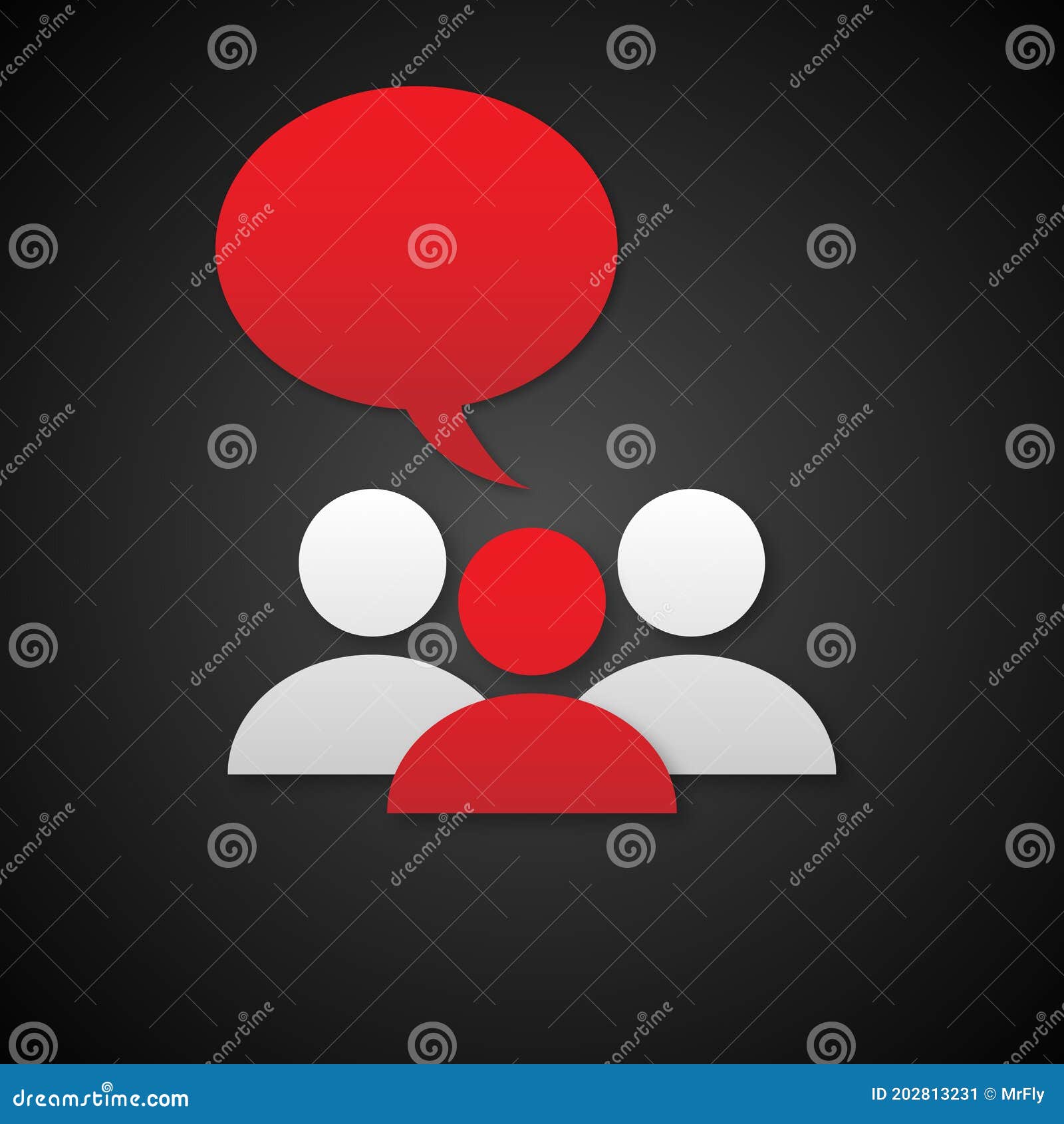 Group of People Ideas Concept, Red Vector Illustration Stock Vector ...