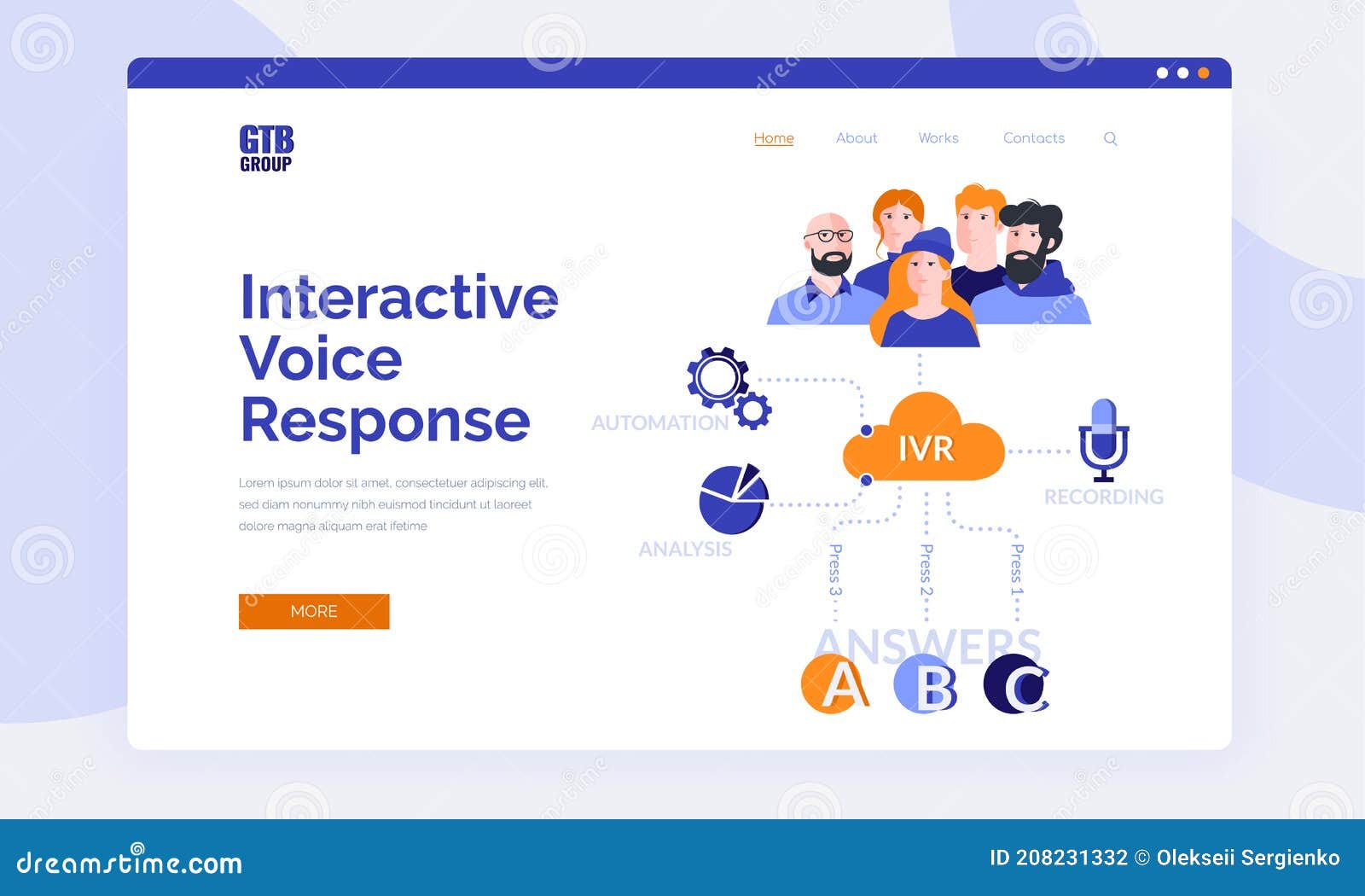 People Interacting with Phone System First Screen. Stock Vector ...