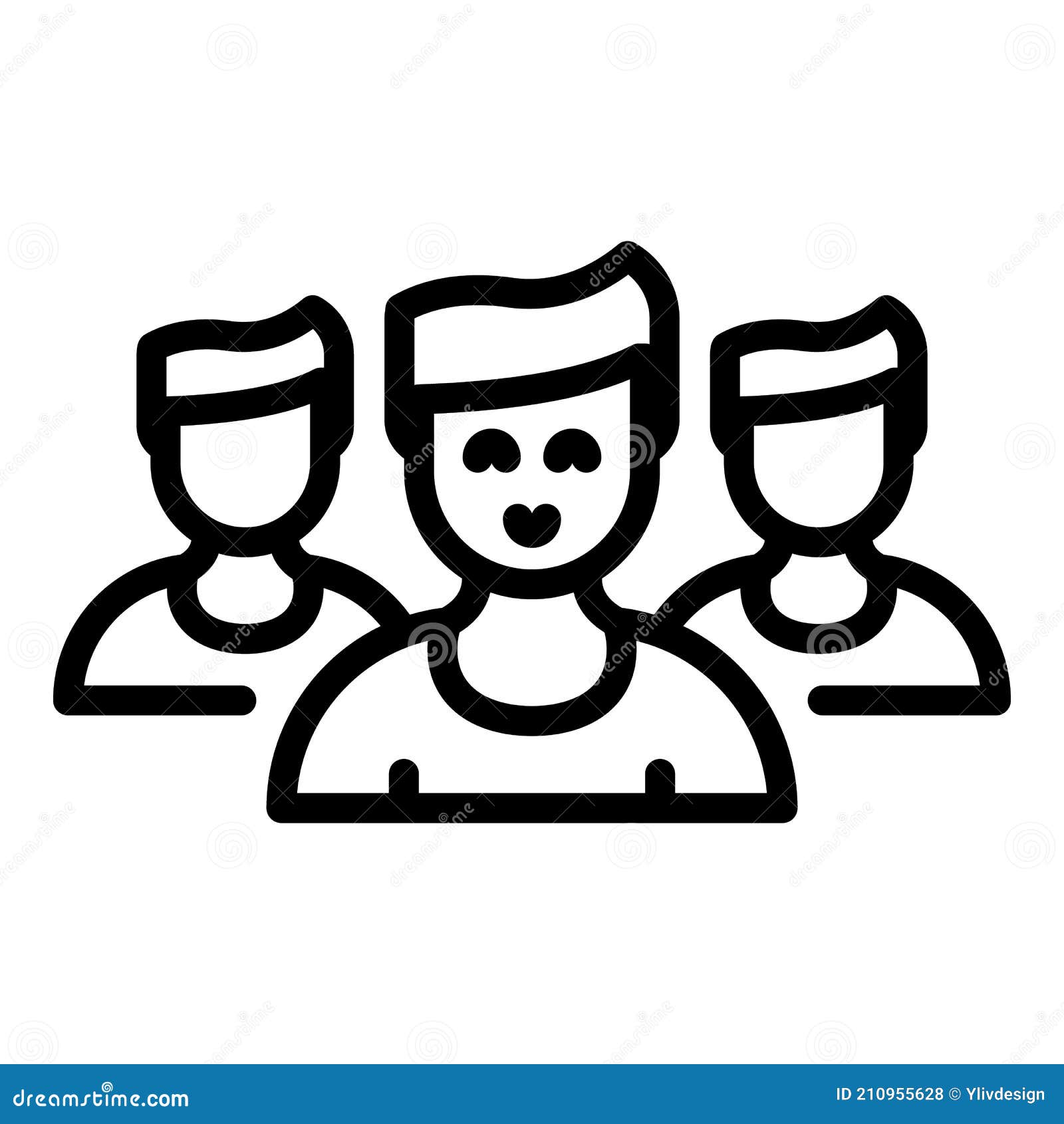 Group People Interaction Icon, Outline Style Stock Vector ...