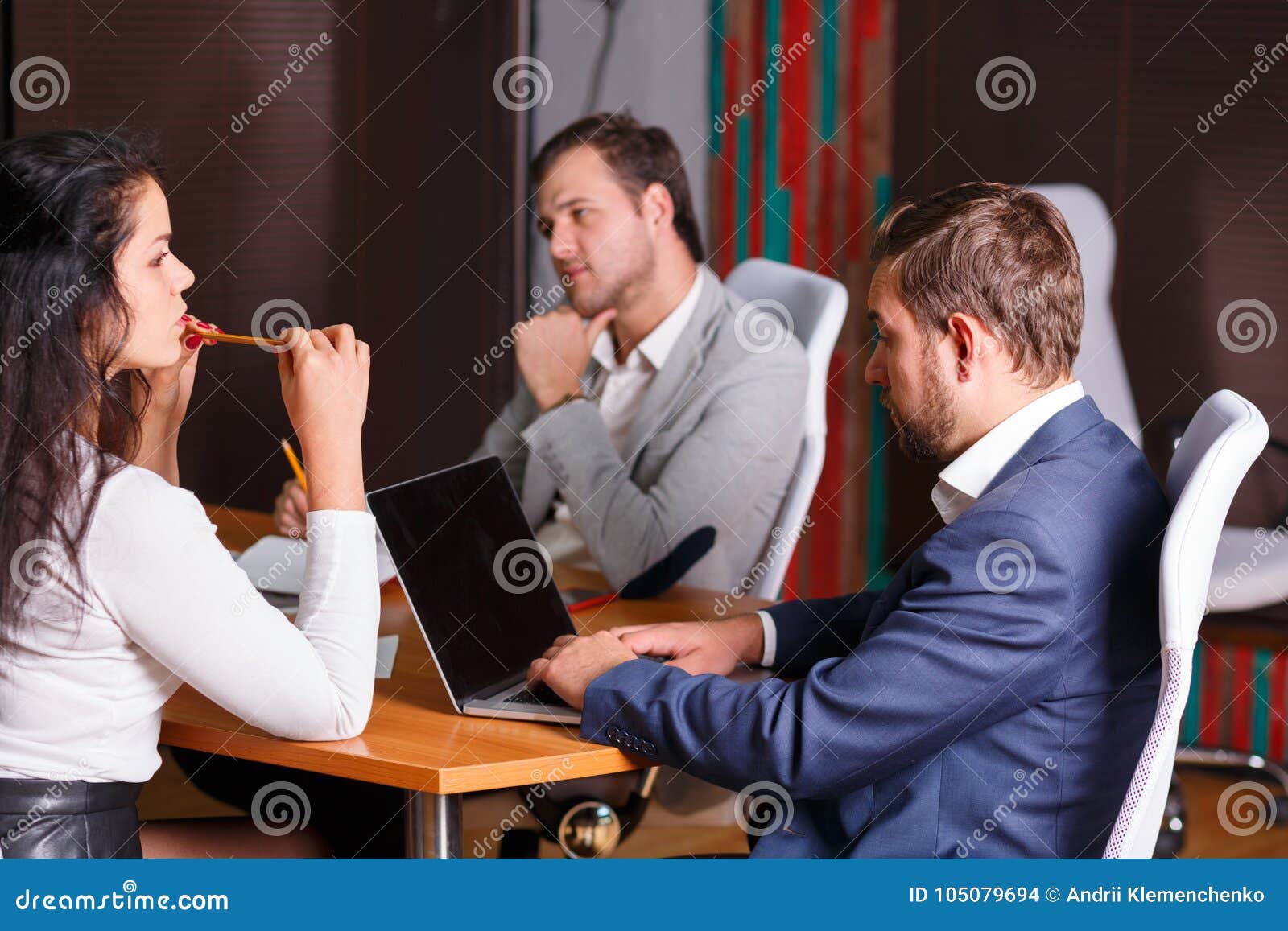 A Group of People in an Interview are Bored. Indoors. Stock Photo ...