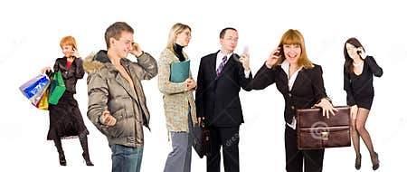 A Group of People Involved in Phone Talking Stock Image - Image of ...