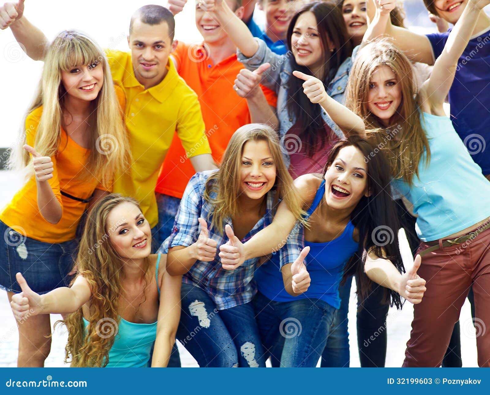 Group People Isolated Thumb Up. Stock Image - Image of person, people ...