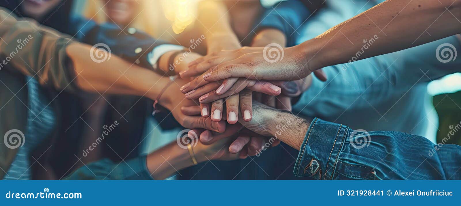 A Group of People Join Hands in a Circular Formation Stock Image ...