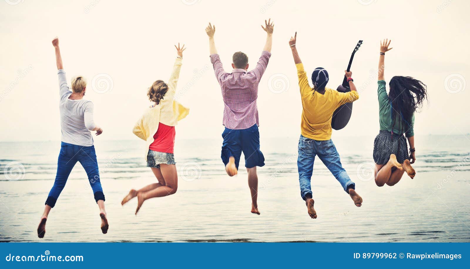 Group of People Jumping Concept Stock Photo - Image of guitar, playful ...