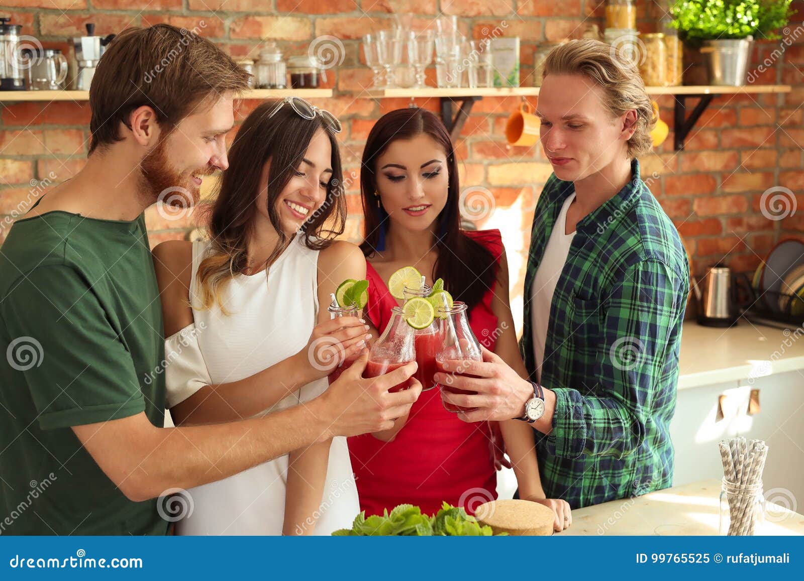 People at kitchen stock image. Image of party, antioxidant - 99765525
