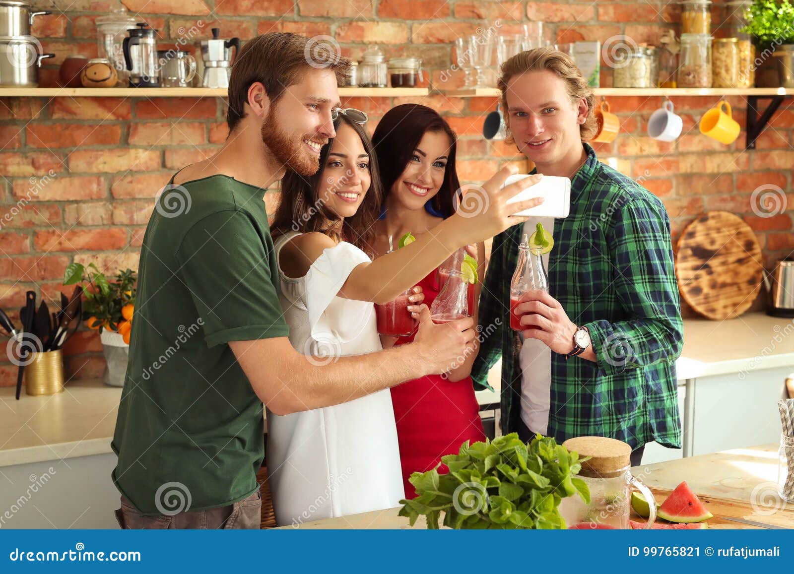 People at kitchen stock image. Image of group, cooking - 99765821