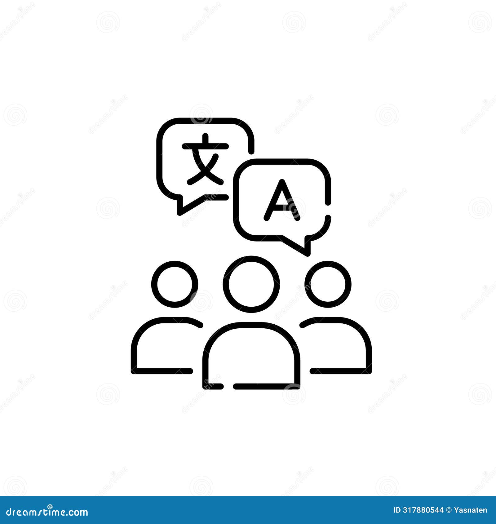 Group of People and Languages Speech Bubbles. Multilingual Community ...