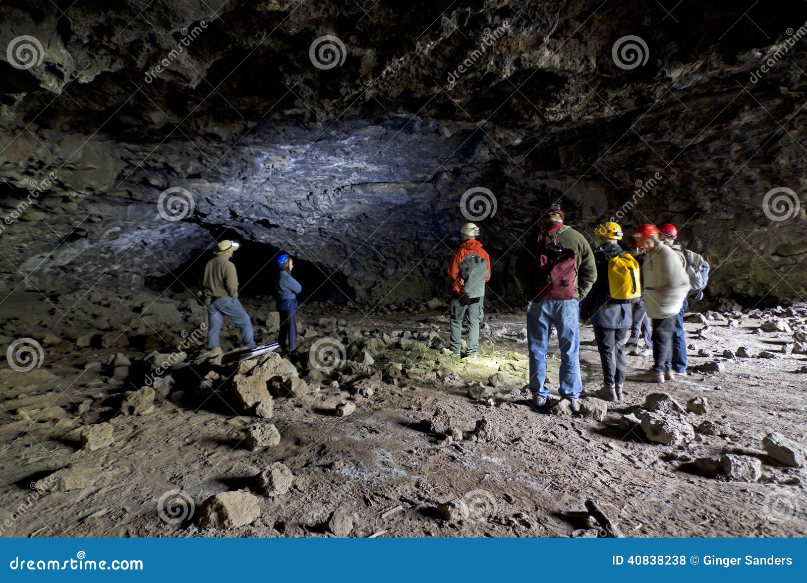 Group of People in a Lava Tube Cave Editorial Stock Photo - Image of ...