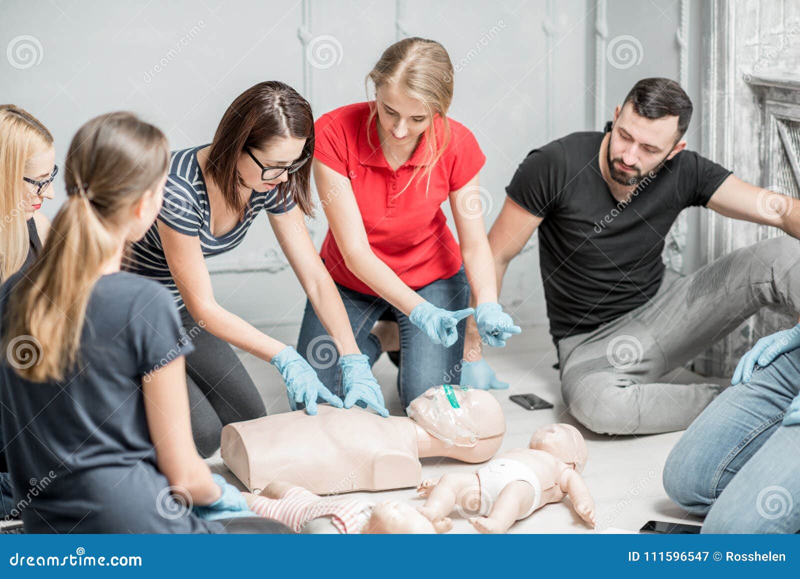 First aid training stock image. Image of medical, instructor - 111596547