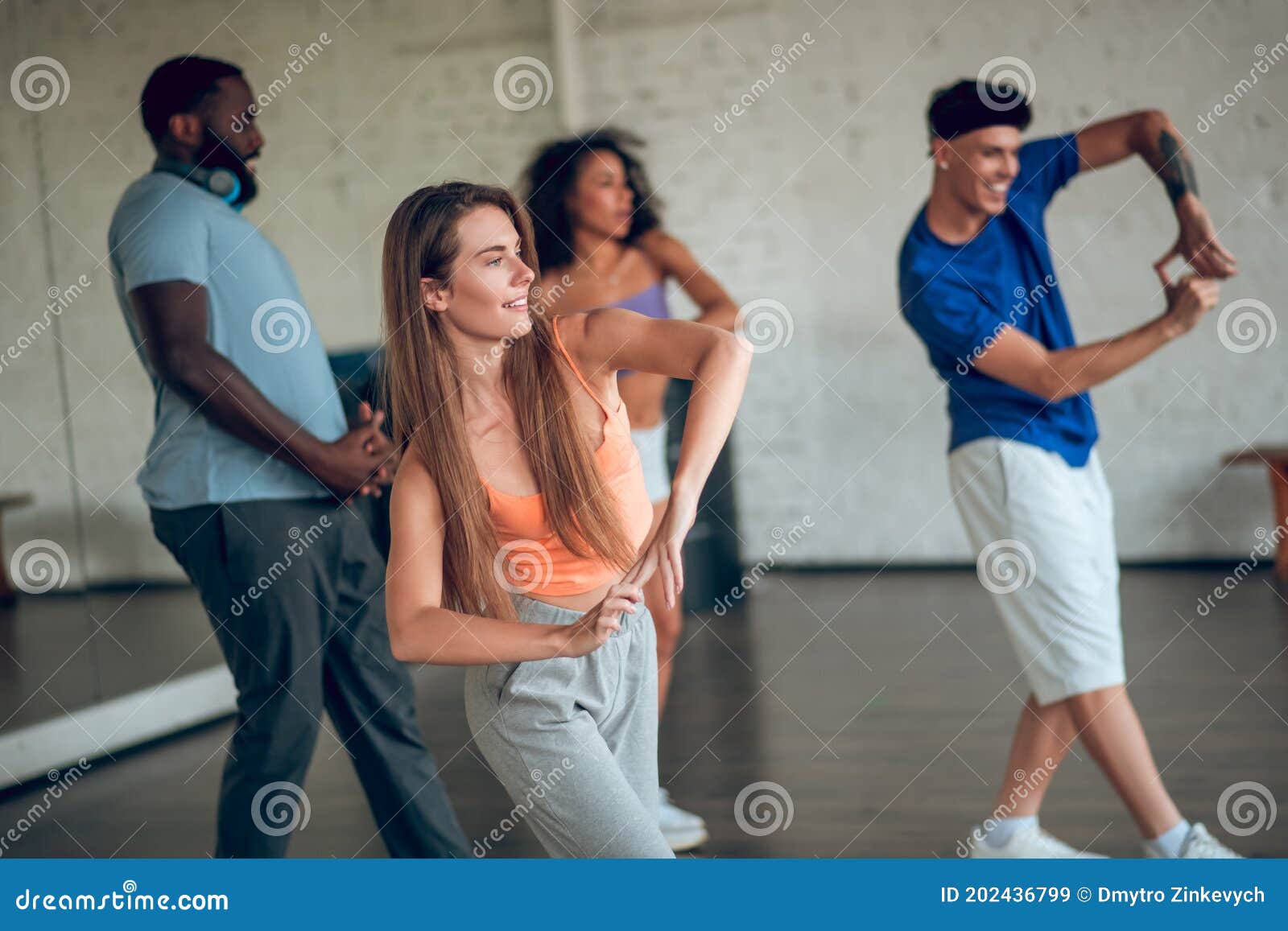 Group of People Learning New Movements during Th Dance Class Stock ...