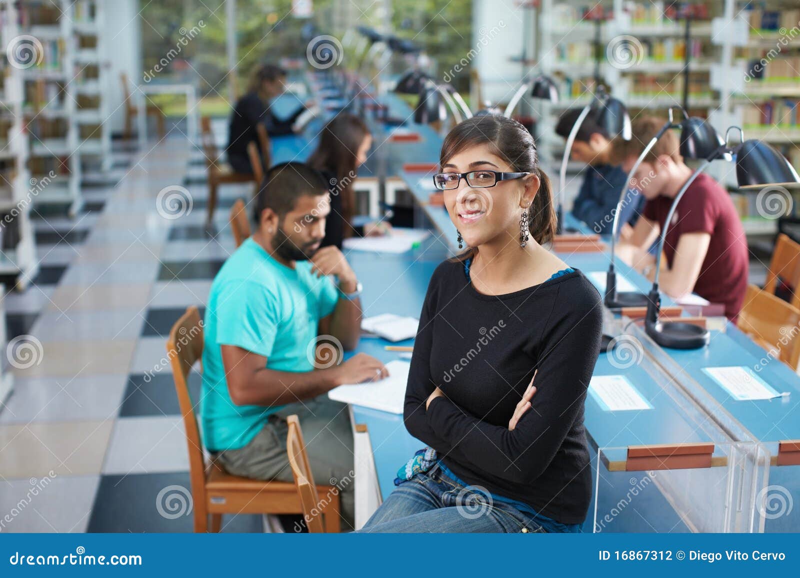 Group of people in library stock photo. Image of male - 16867312
