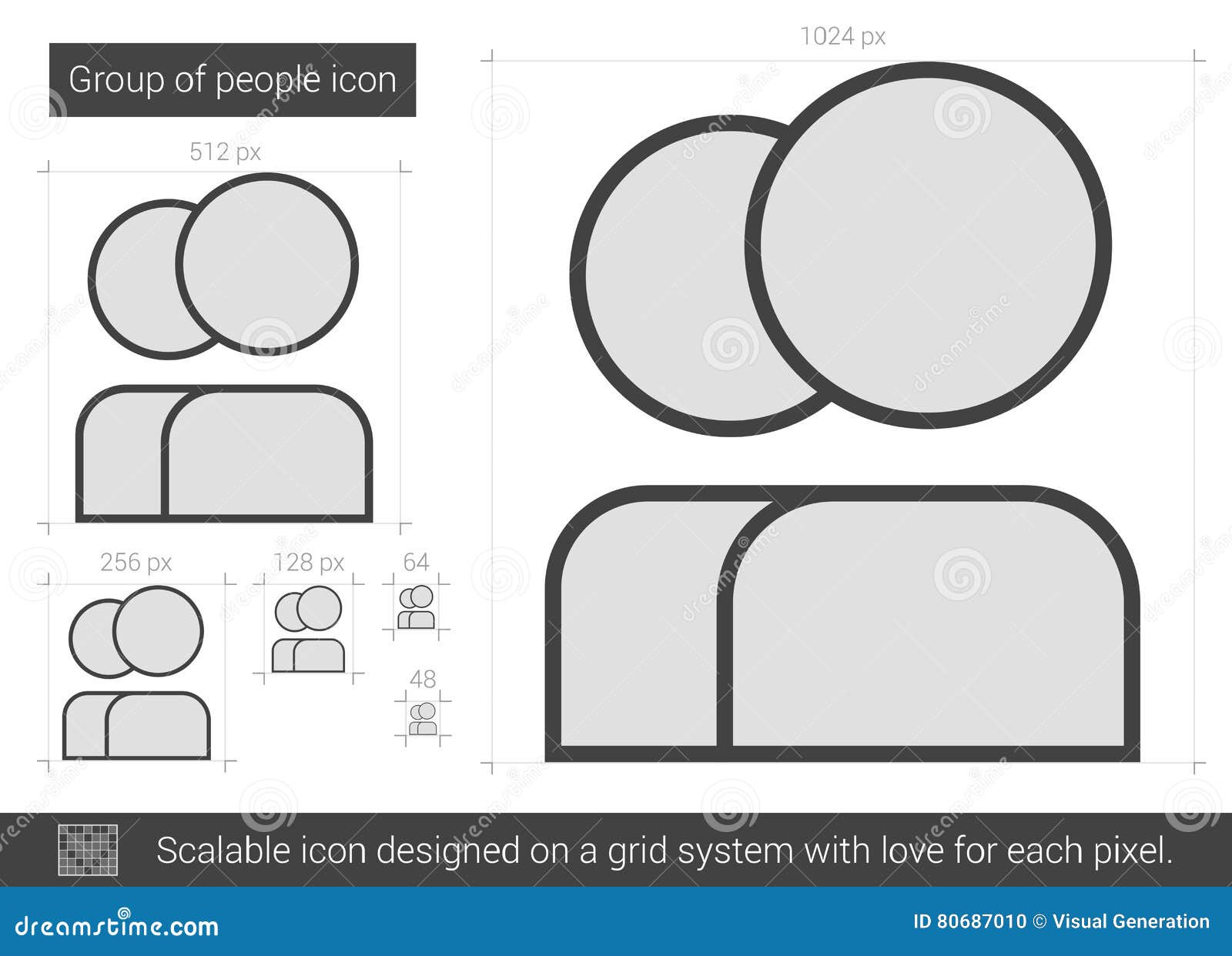 Group of people line icon. stock vector. Illustration of pictogram ...