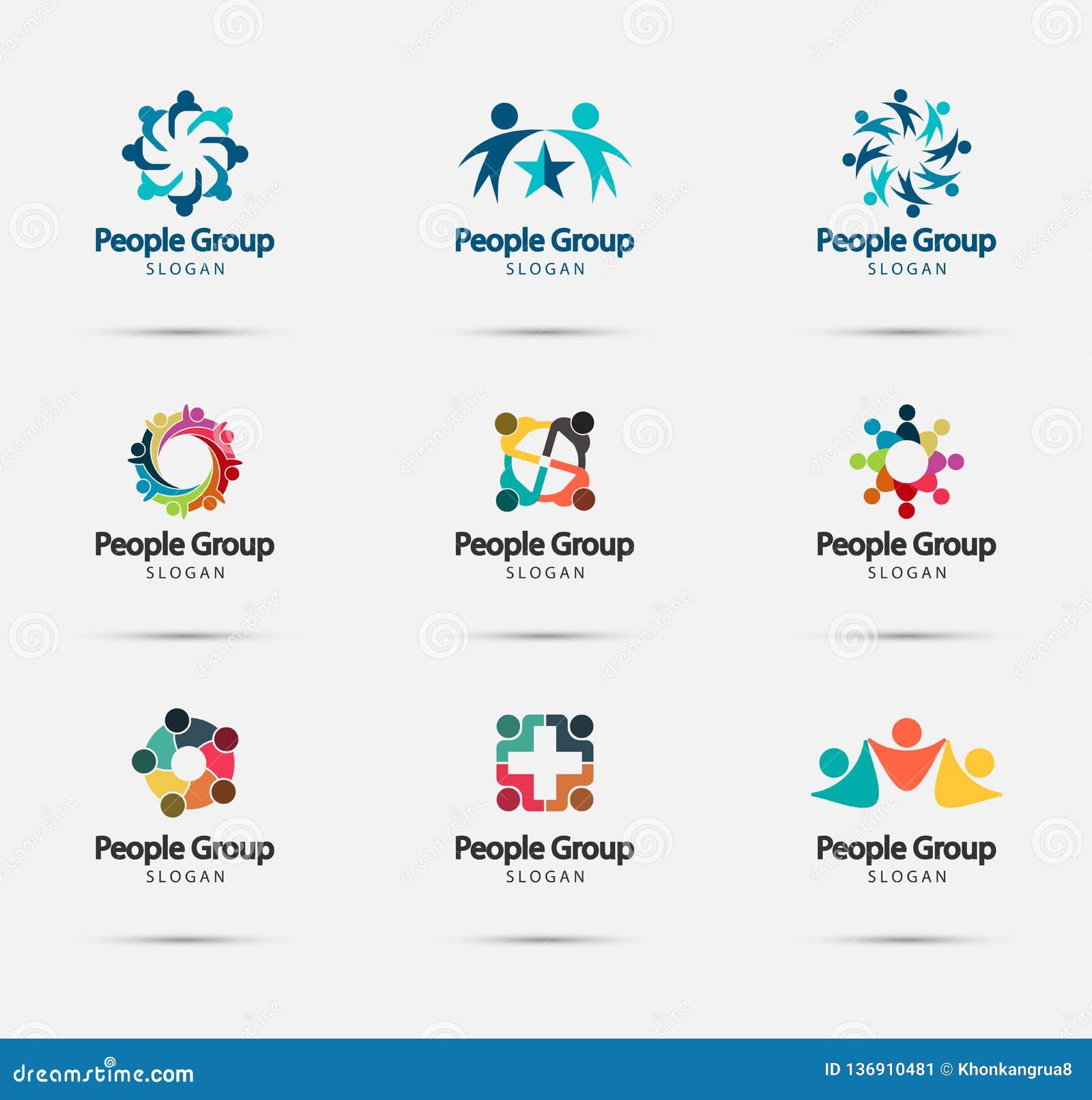 Group People Logo Design,Teamwork Meeting,Template Vector Stock Vector ...