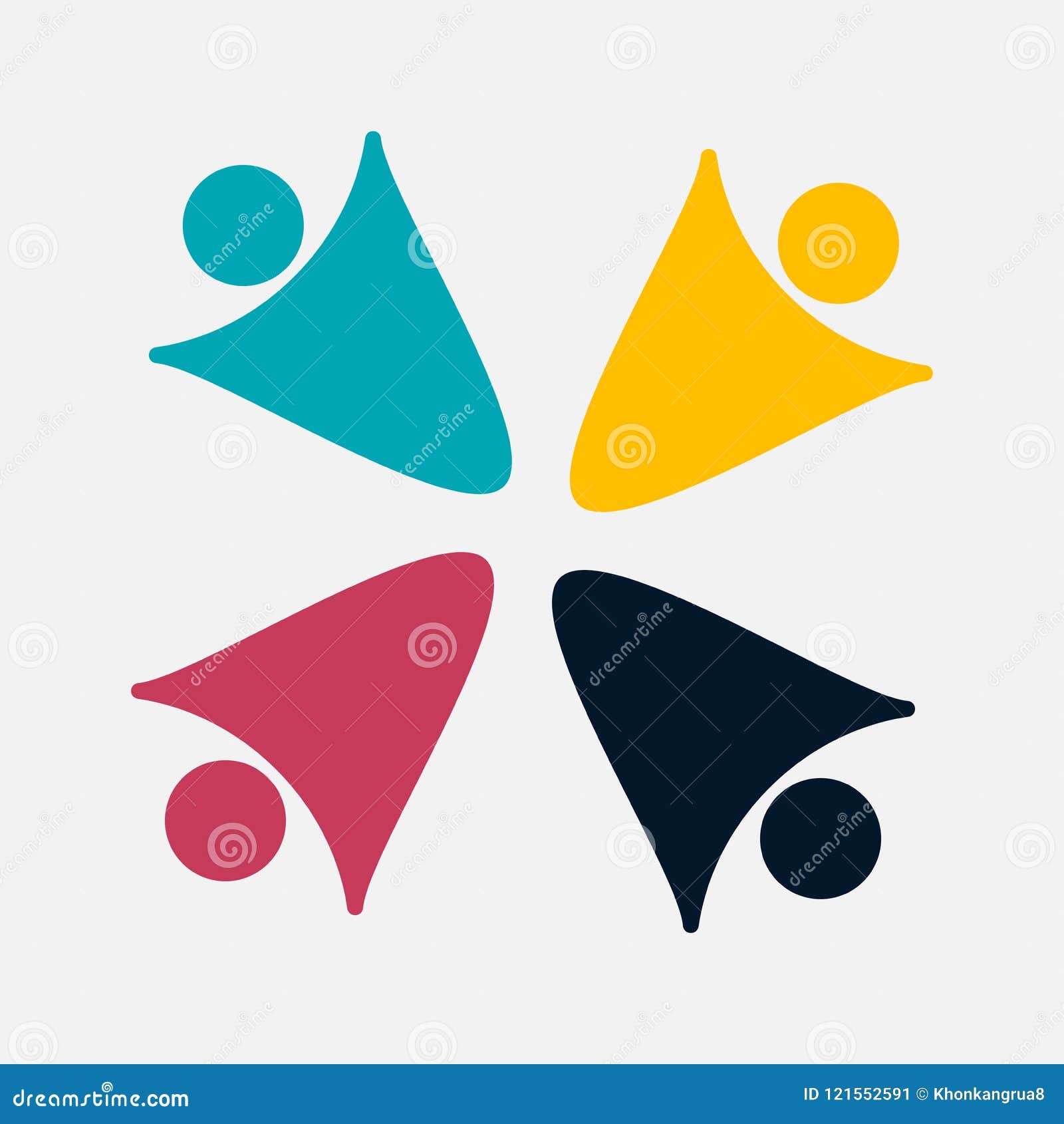 Group People Logo Handshake in a Circle,Teamwork Icon.vector ...