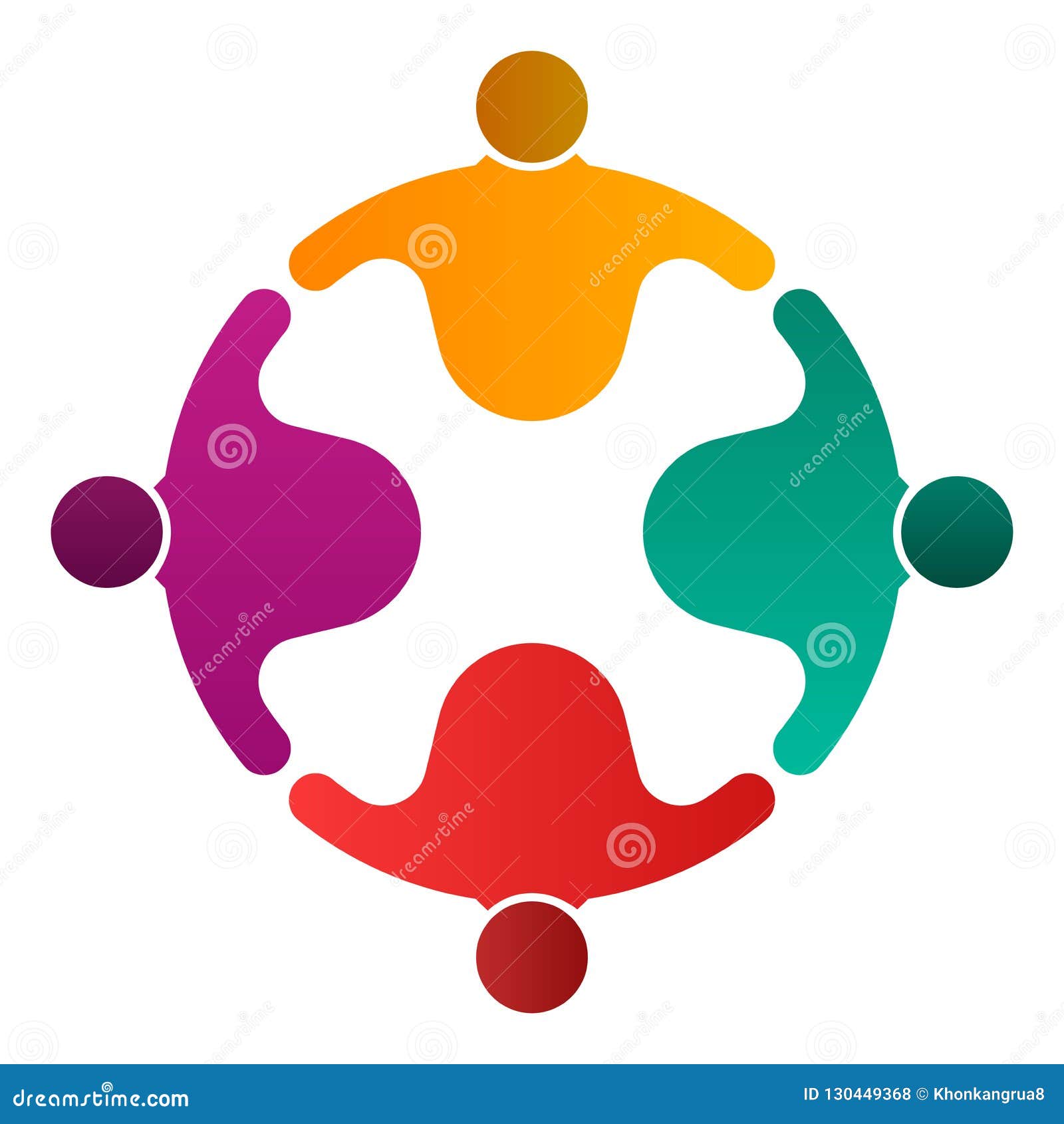 Group People Logo Handshake in a Circle,Teamwork Icon.vector ...