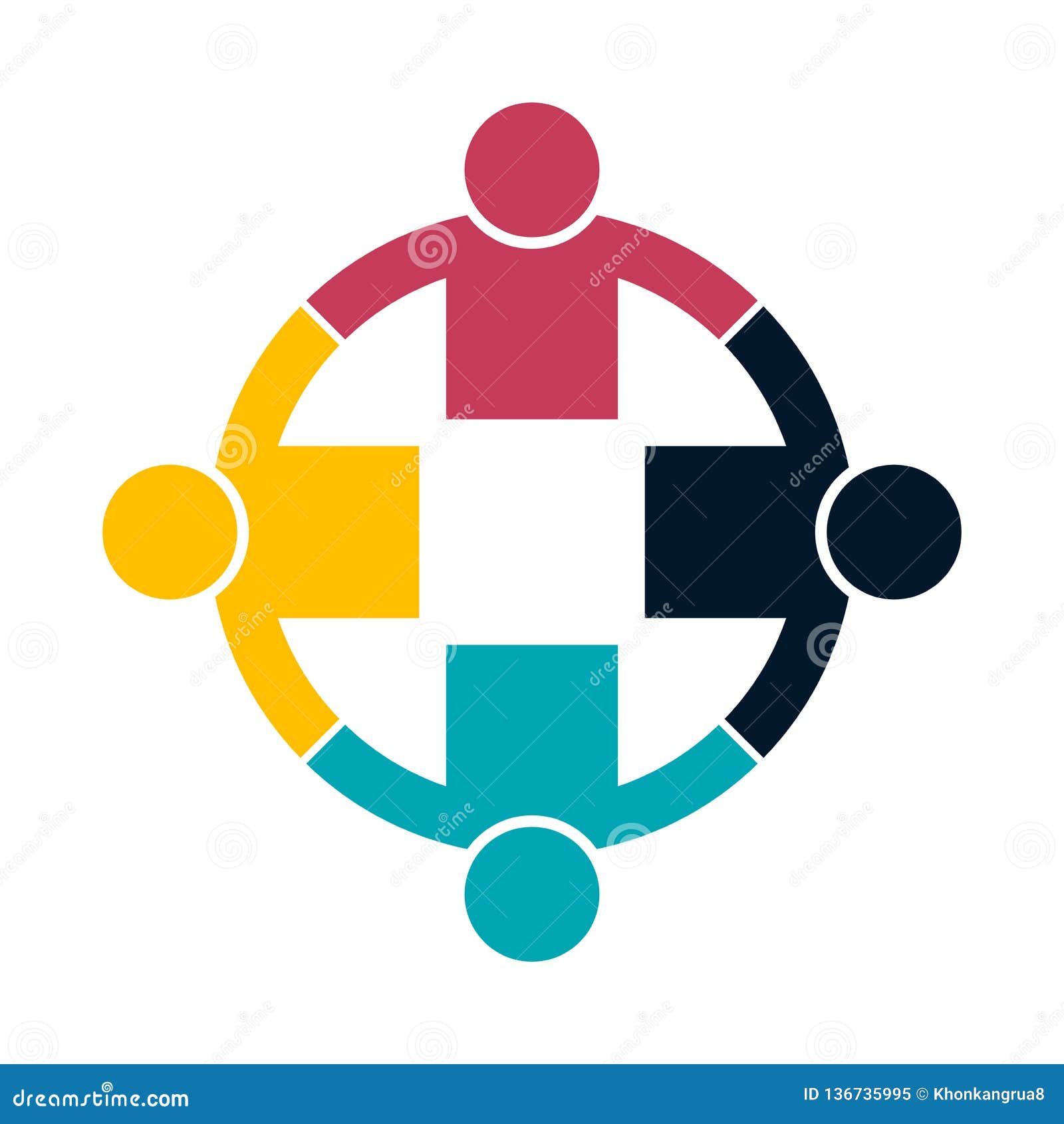 Group People Logo Handshake in a Circle,Teamwork Icon.vector ...