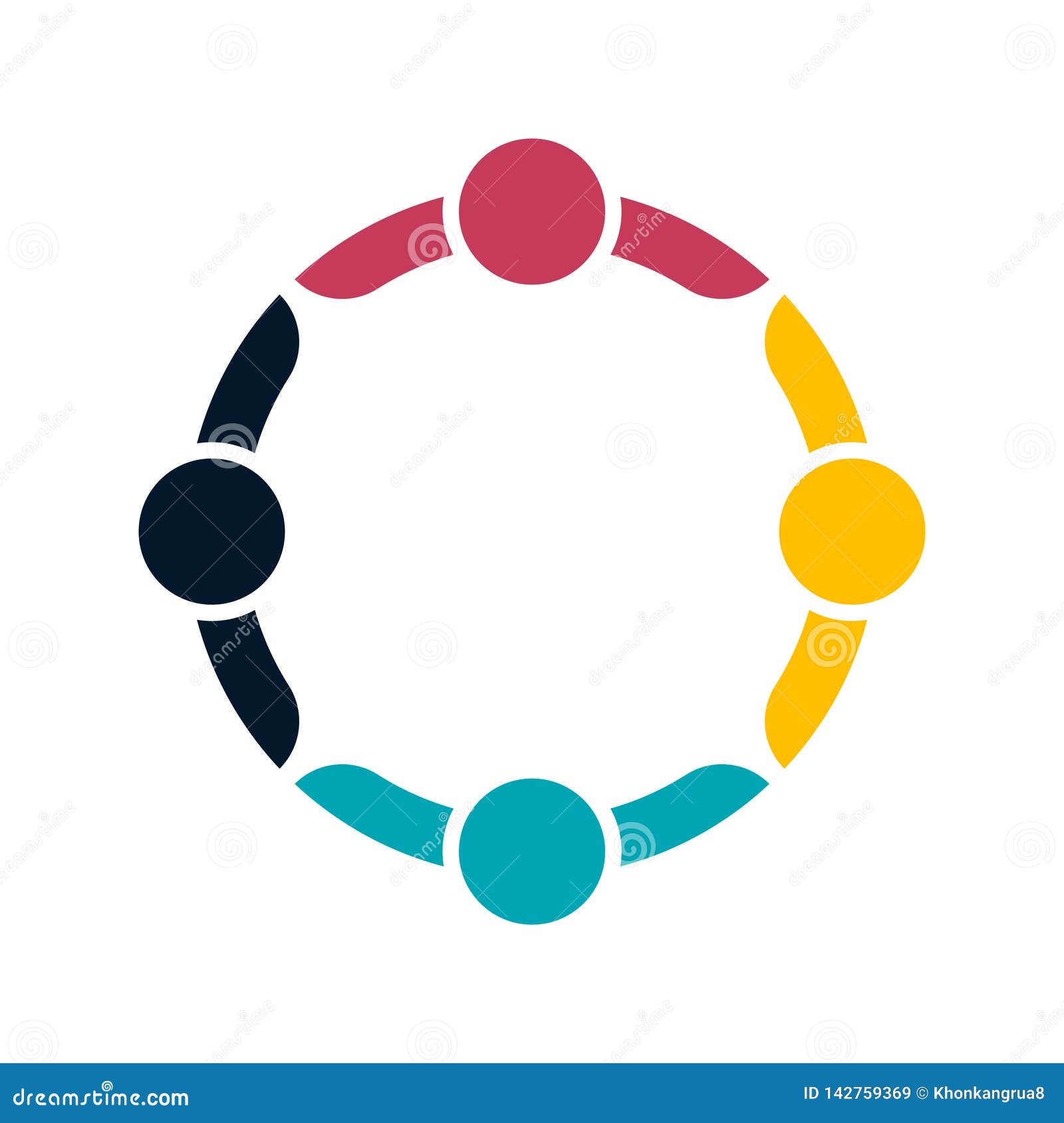 Group People Logo Handshake in a Circle,Teamwork Icon.vector ...