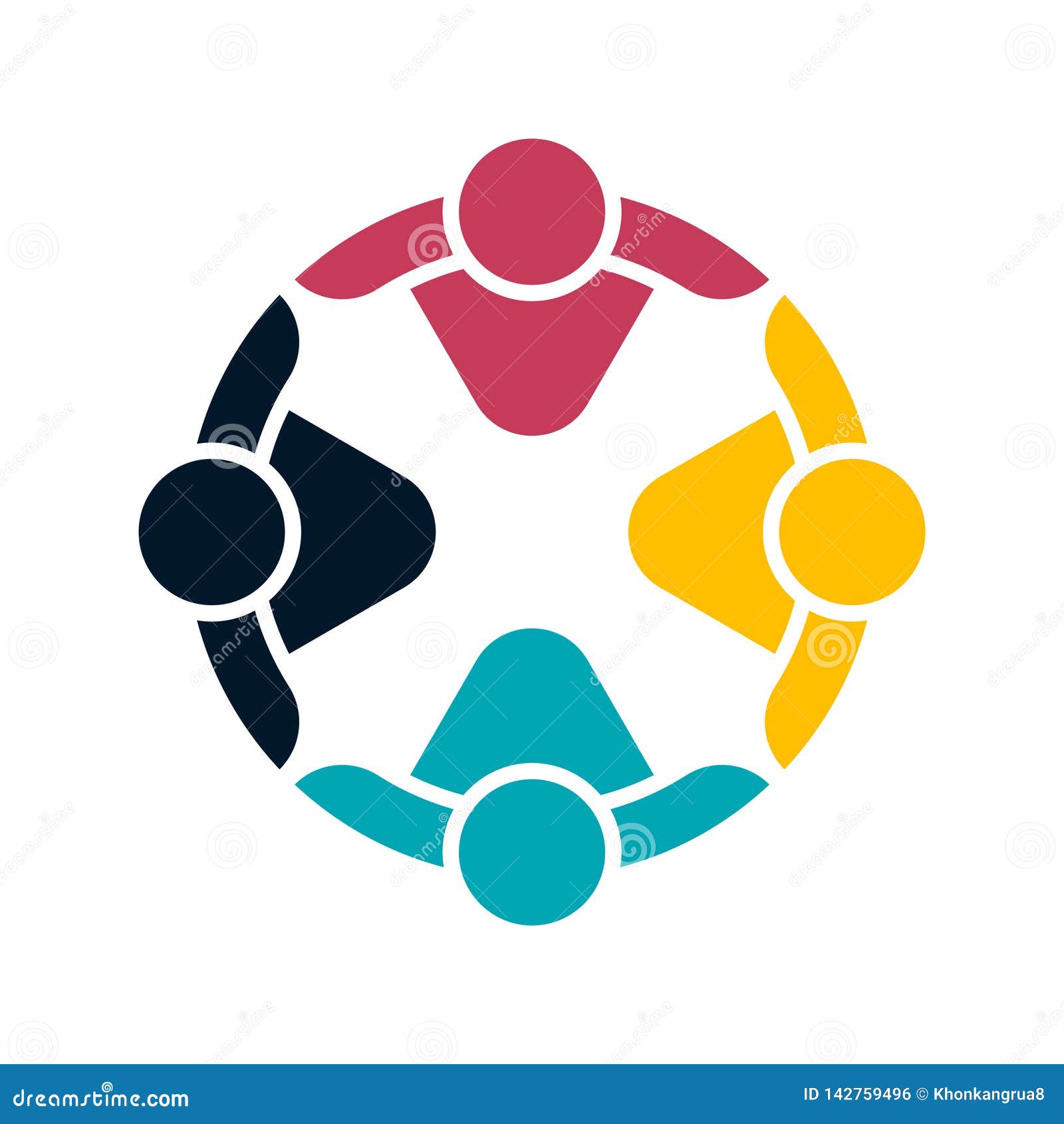 Group People Logo Handshake in a Circle,Teamwork Icon.vector ...