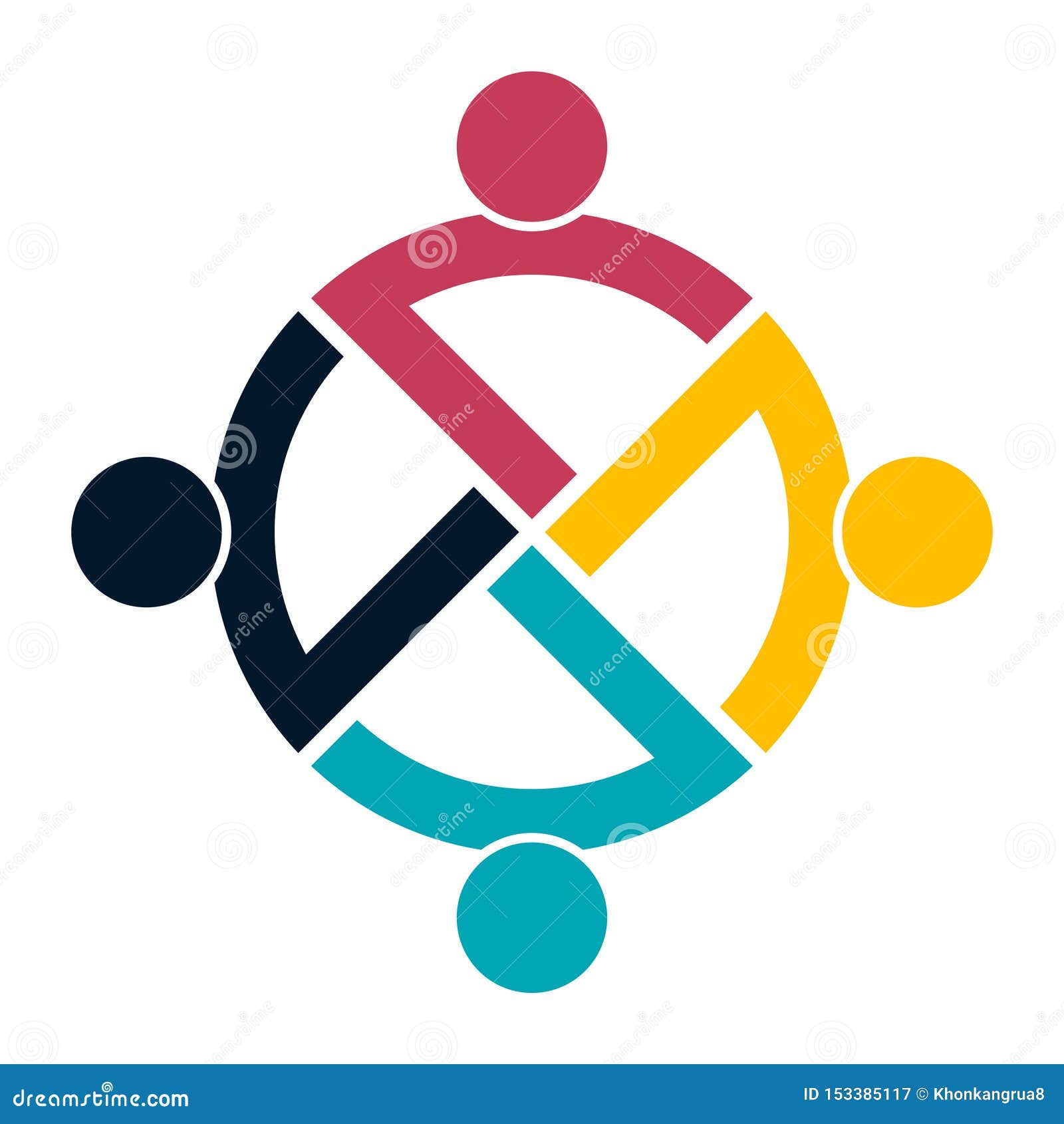 Group People Logo Handshake in a Circle,Teamwork Icon.vector ...