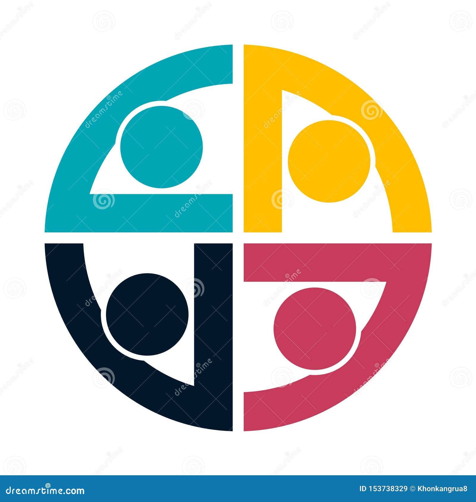 Group People Logo Handshake in a Circle,Teamwork Icon.vector ...