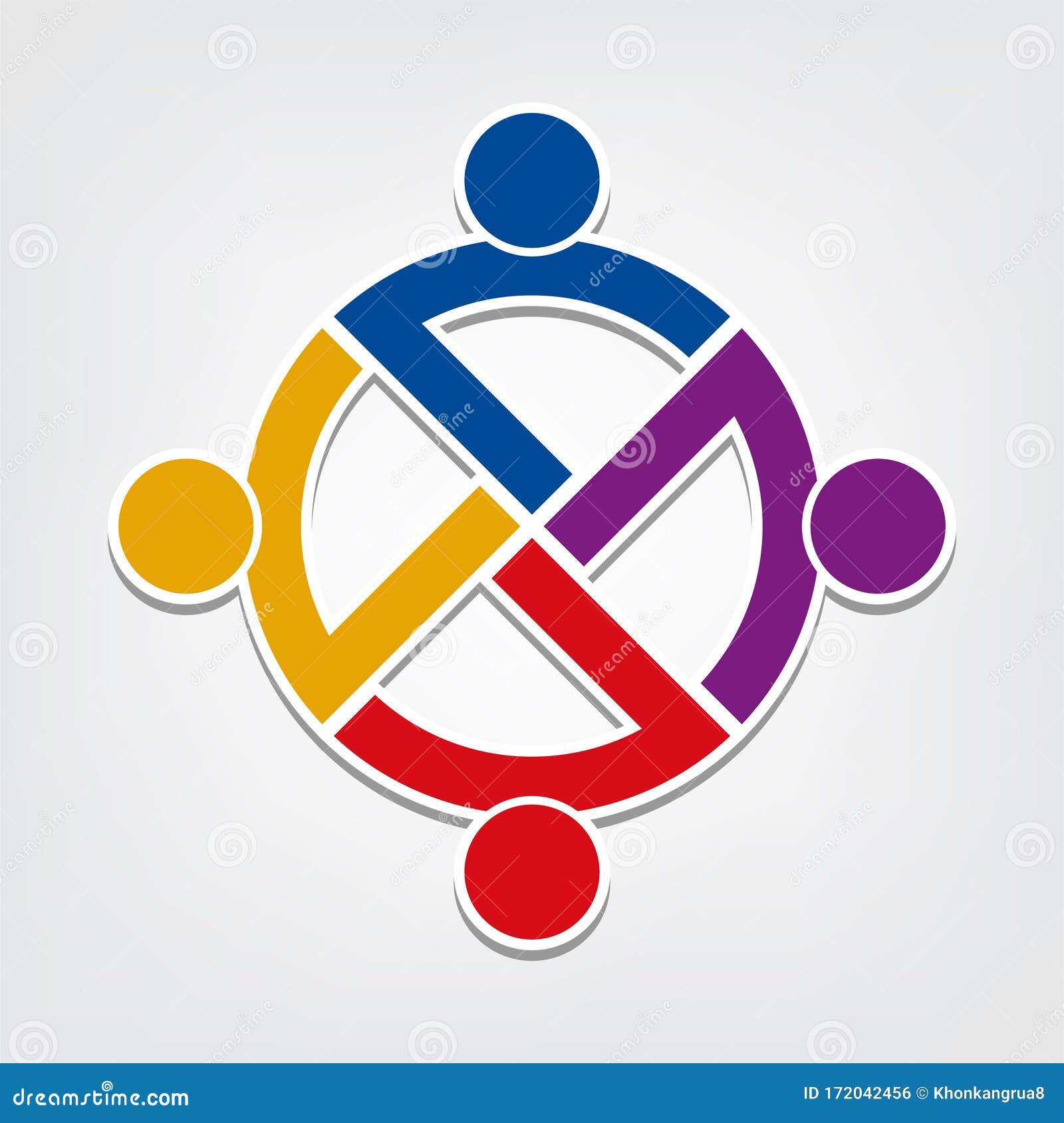 Group People Logo Handshake in a Circle,Teamwork Icon.vector ...