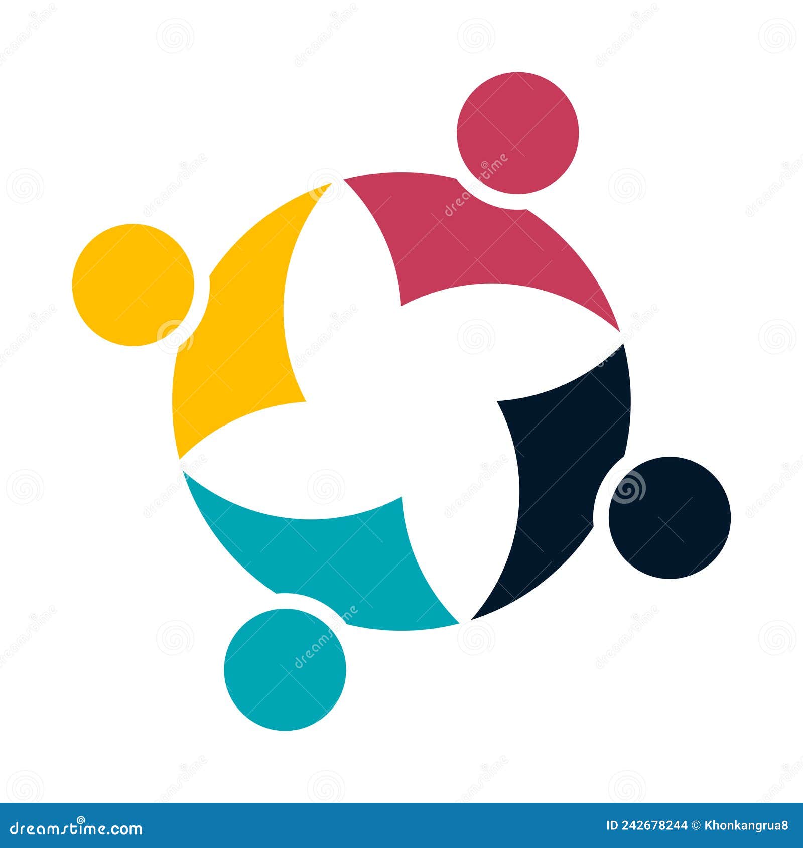Group People Logo Handshake in a Circle,Teamwork Icon.vector ...