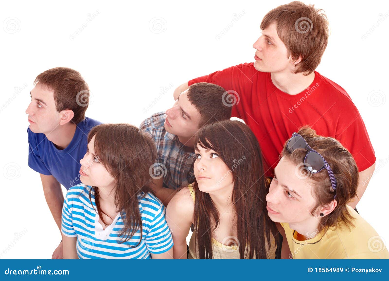 Group of People Looking Away. Stock Image - Image of person, teenager ...