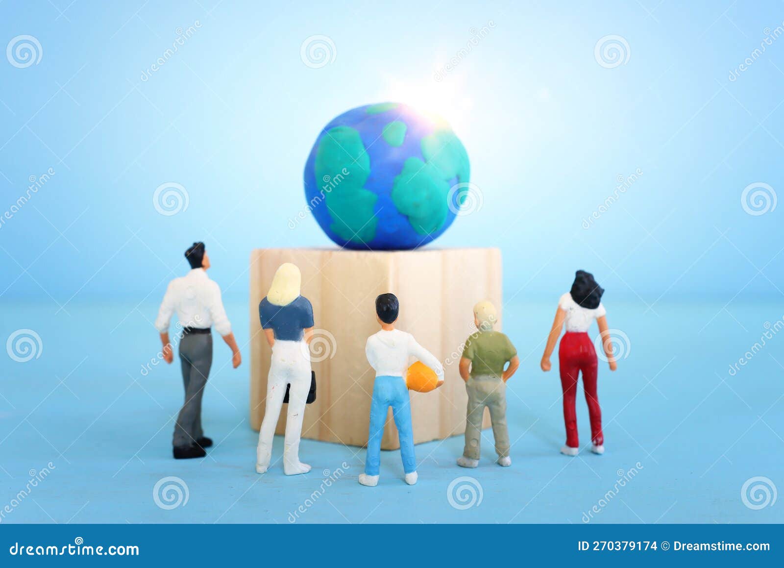 Group of People Looking at Earth Model. Concept of Environmental ...