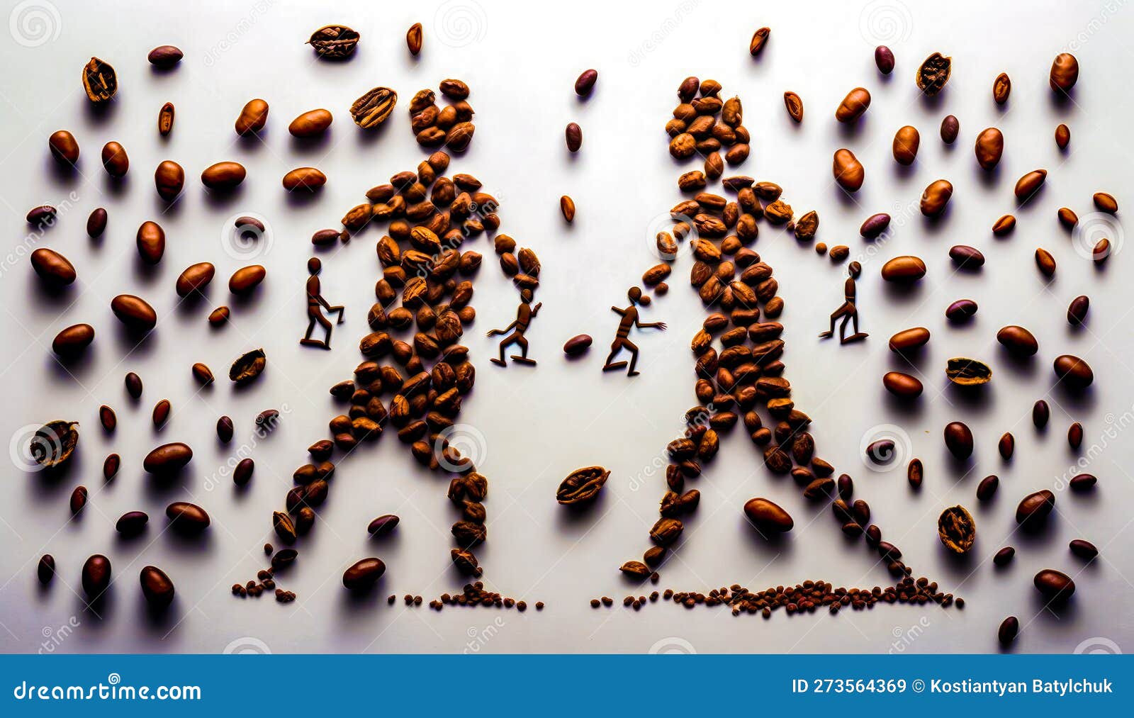 Group of People Made Out of Nuts. Generative AI Stock Illustration ...