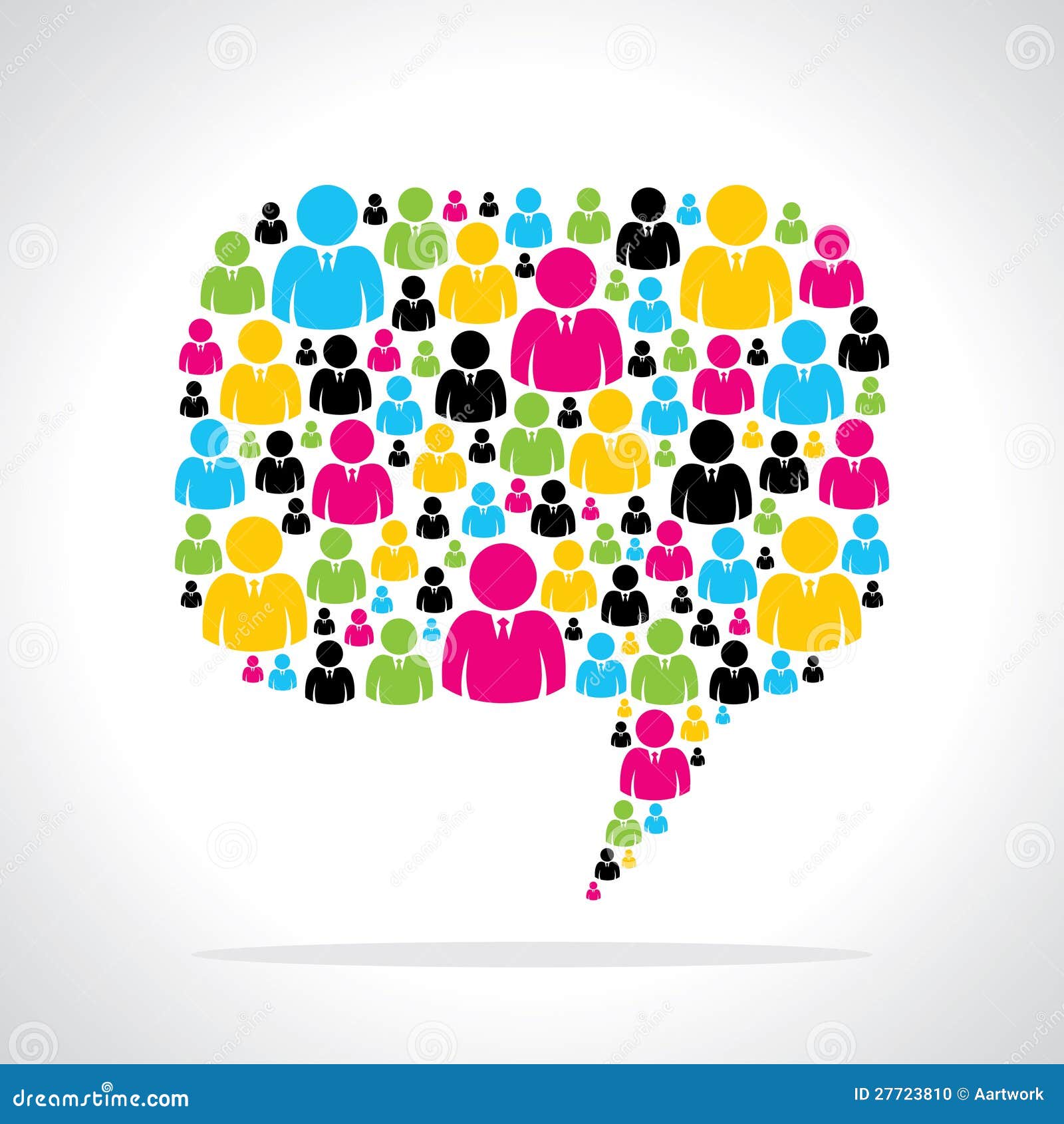 Group of People Make Bubble Shape Stock Vector - Illustration of ...