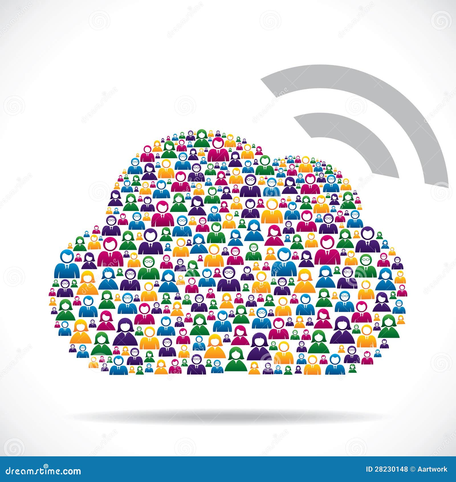Group of People Make Social Media Cloud Stock Vector - Illustration of ...
