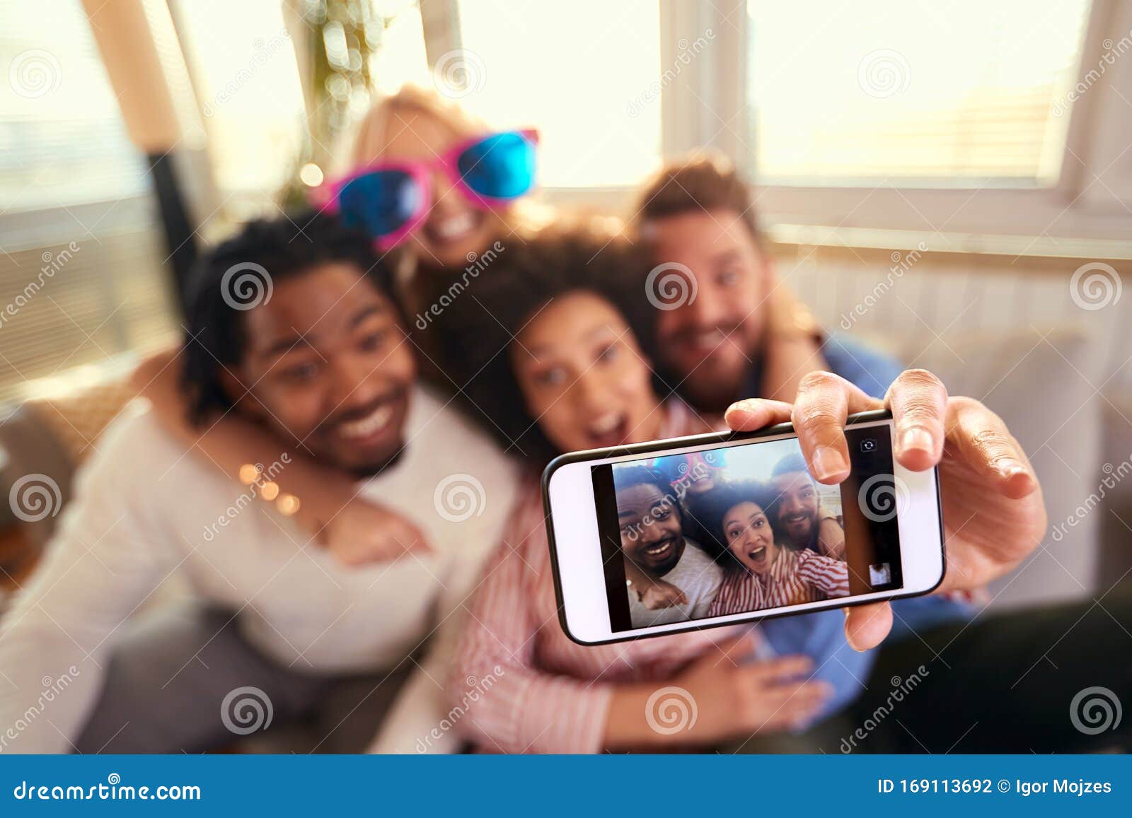 Group of People Making Selfie Stock Photo - Image of couple, group ...