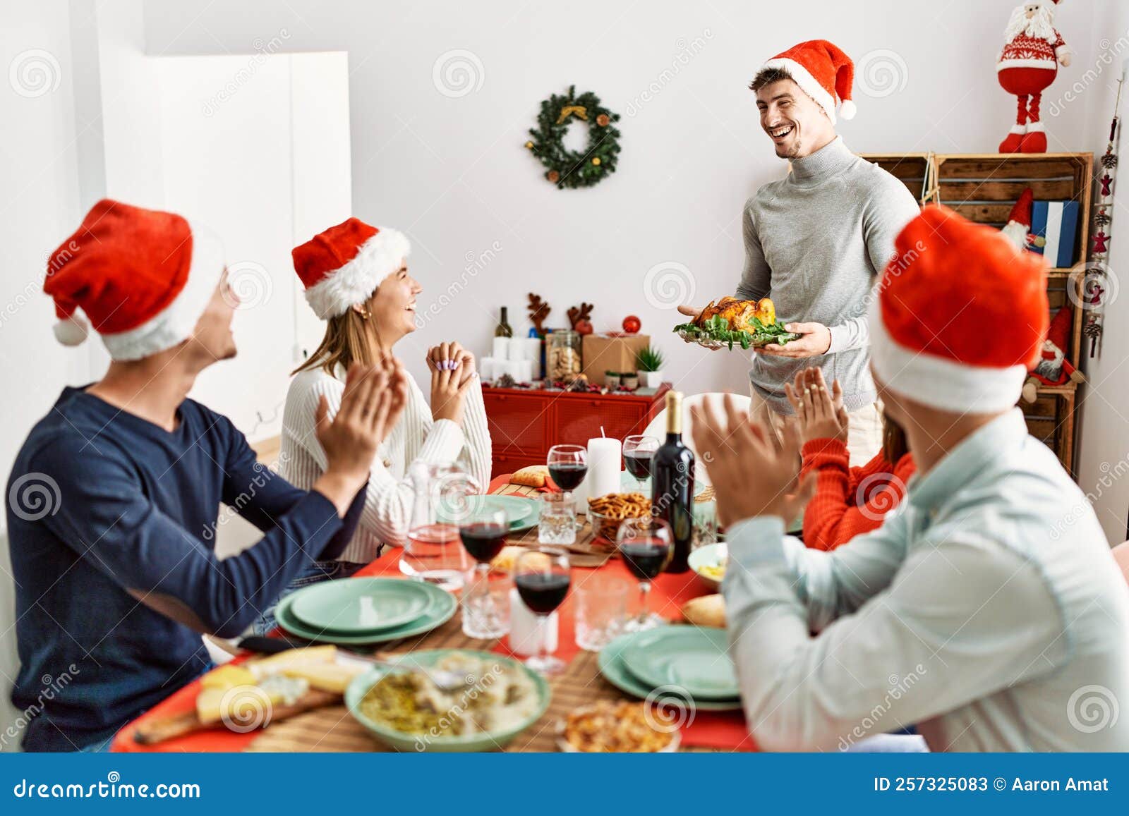 Group of People Meeting Clapping and Sitting on the Table Stock Image ...