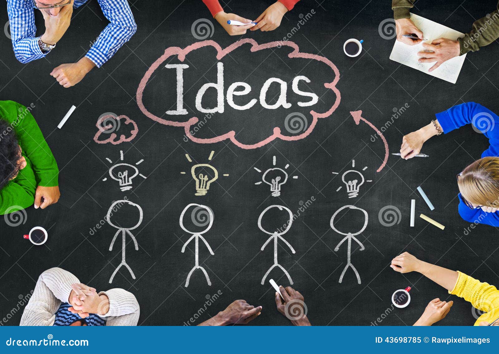 Group of People in a Meeting and Single Word Ideas Stock Image - Image ...