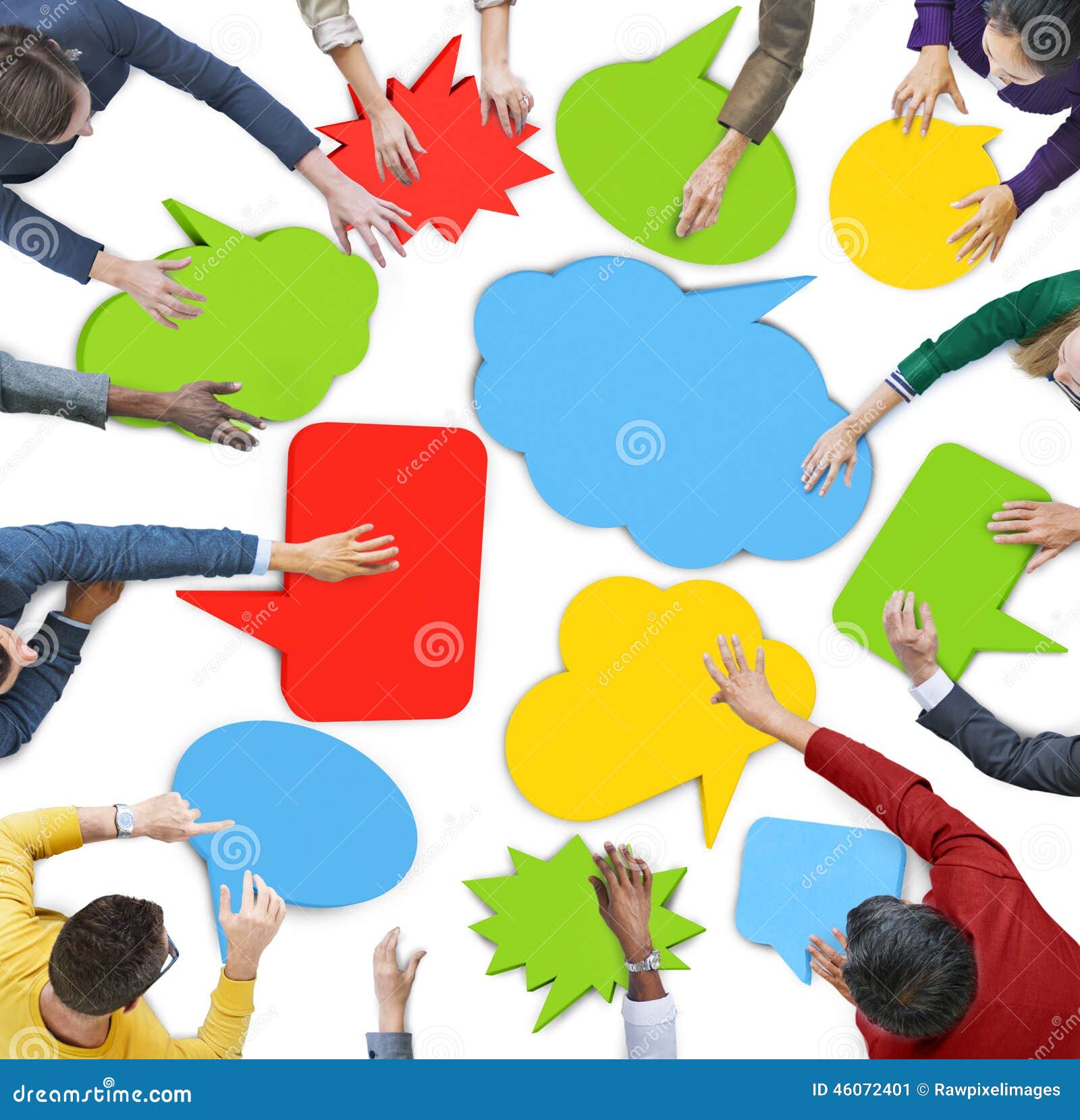 Group of People Meeting with Speech Bubbles Stock Image - Image of ...
