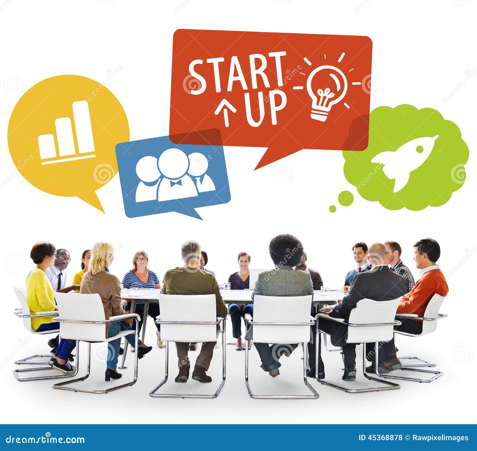 Group of People in Meeting with Startup Concept Stock Photo - Image of ...