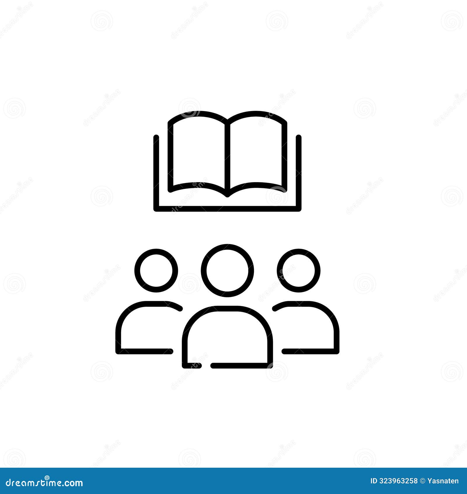Group of People and Open Book. Collective Learning, Group Study or Book ...