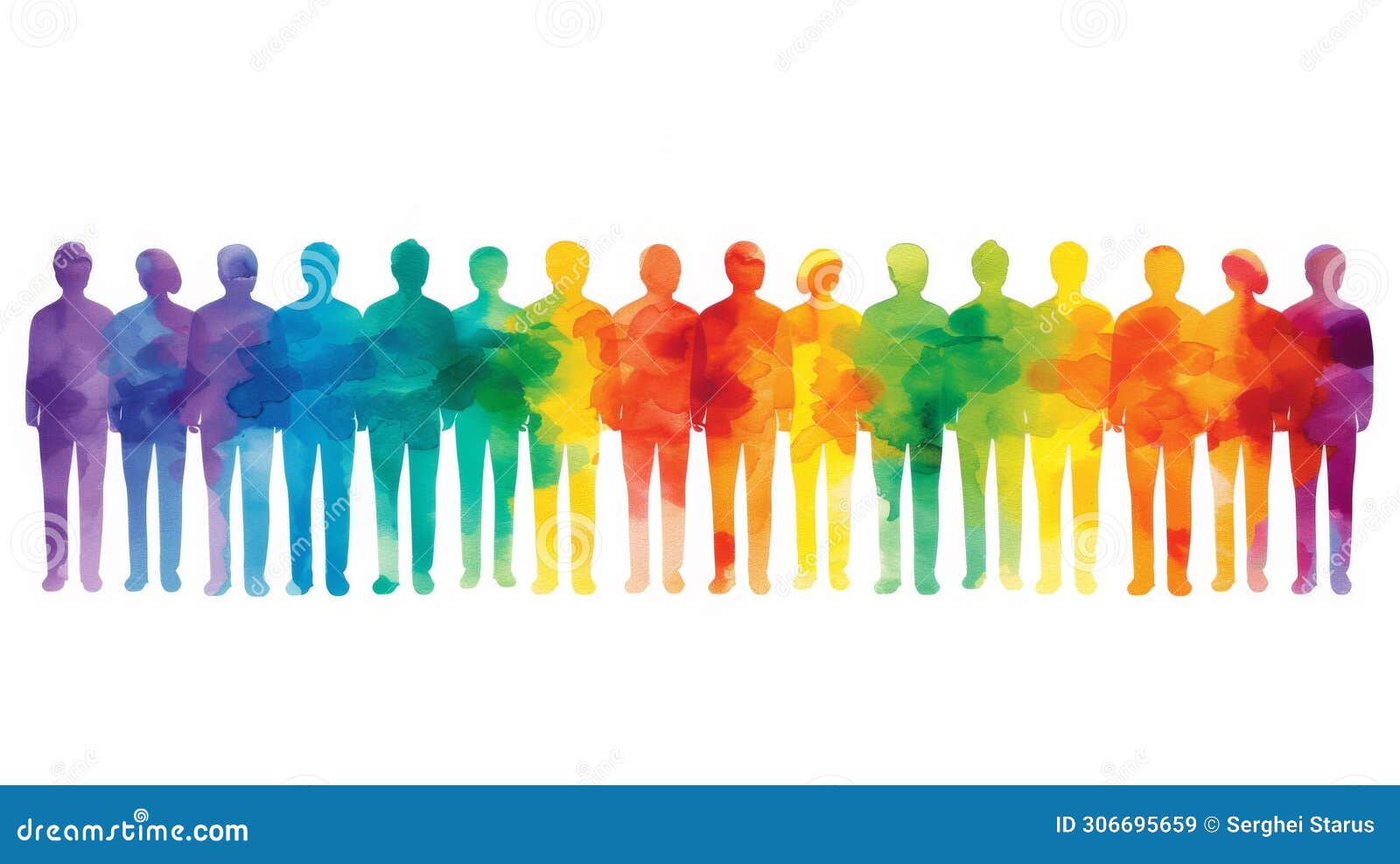 A Group of People are Painted in Rainbow Colors, AI Stock Image - Image ...