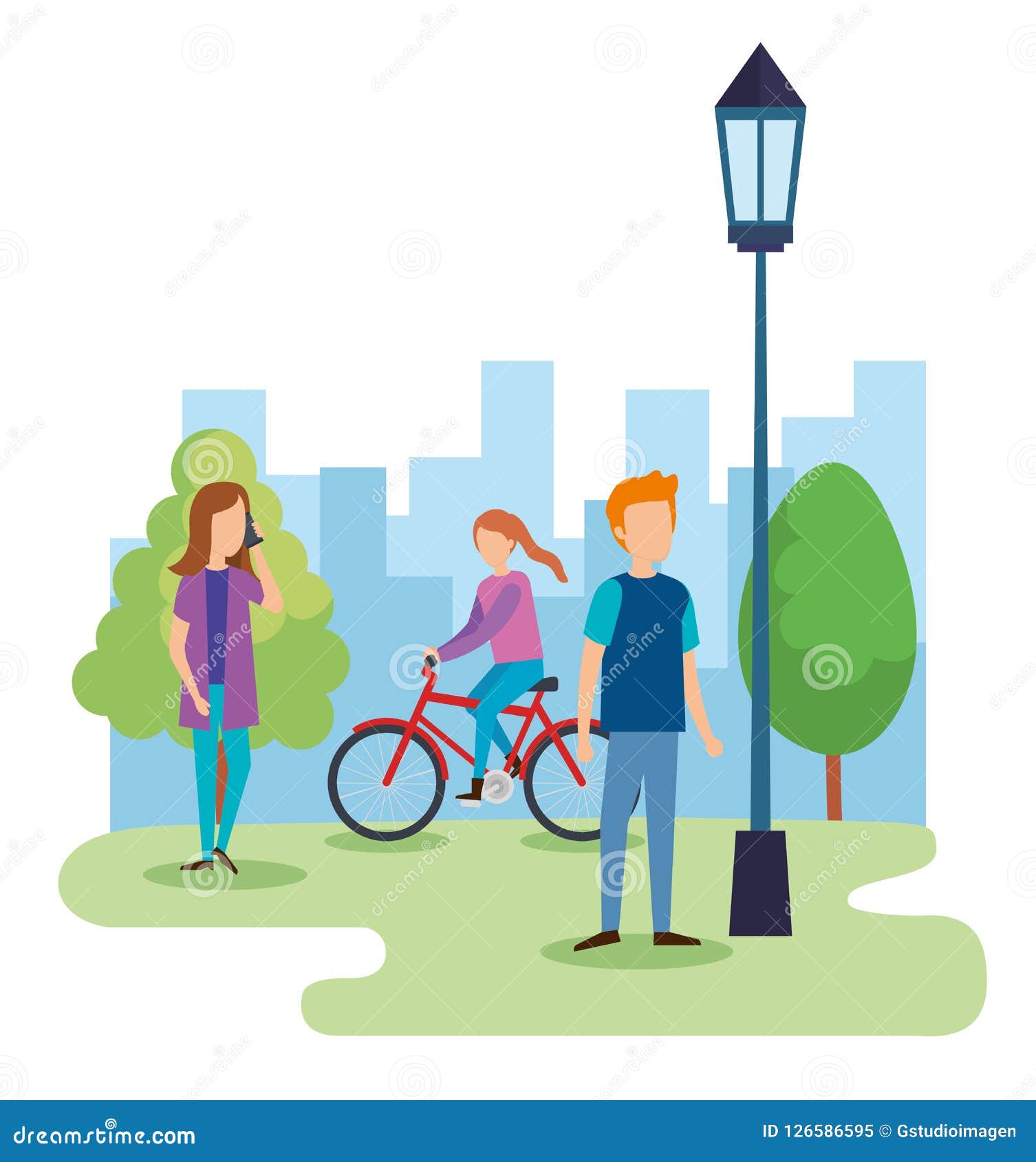 Group of People on the Park Stock Vector - Illustration of group ...